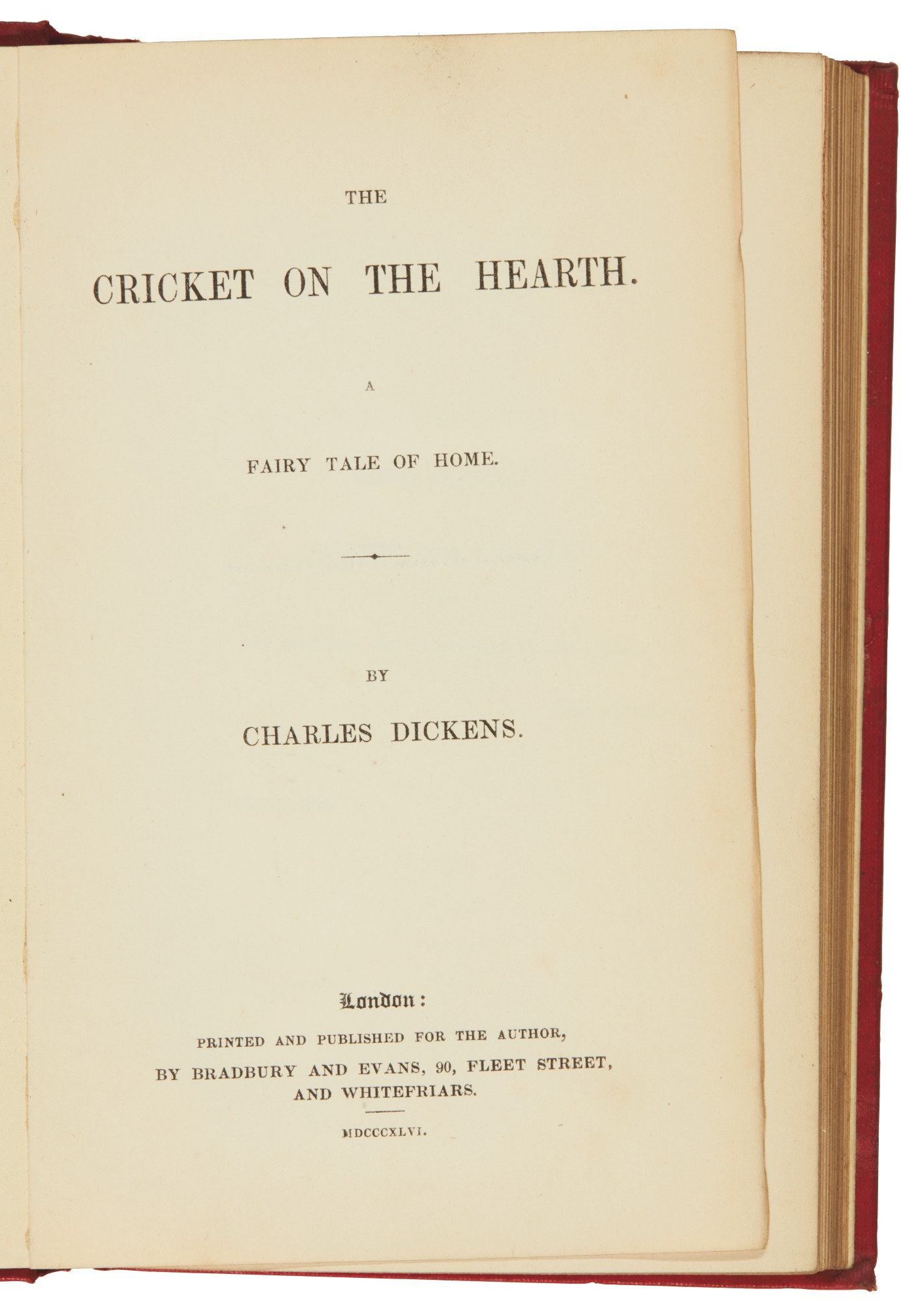 Dickens, The Cricket on the Hearth, 1846 [1845], first edition ...
