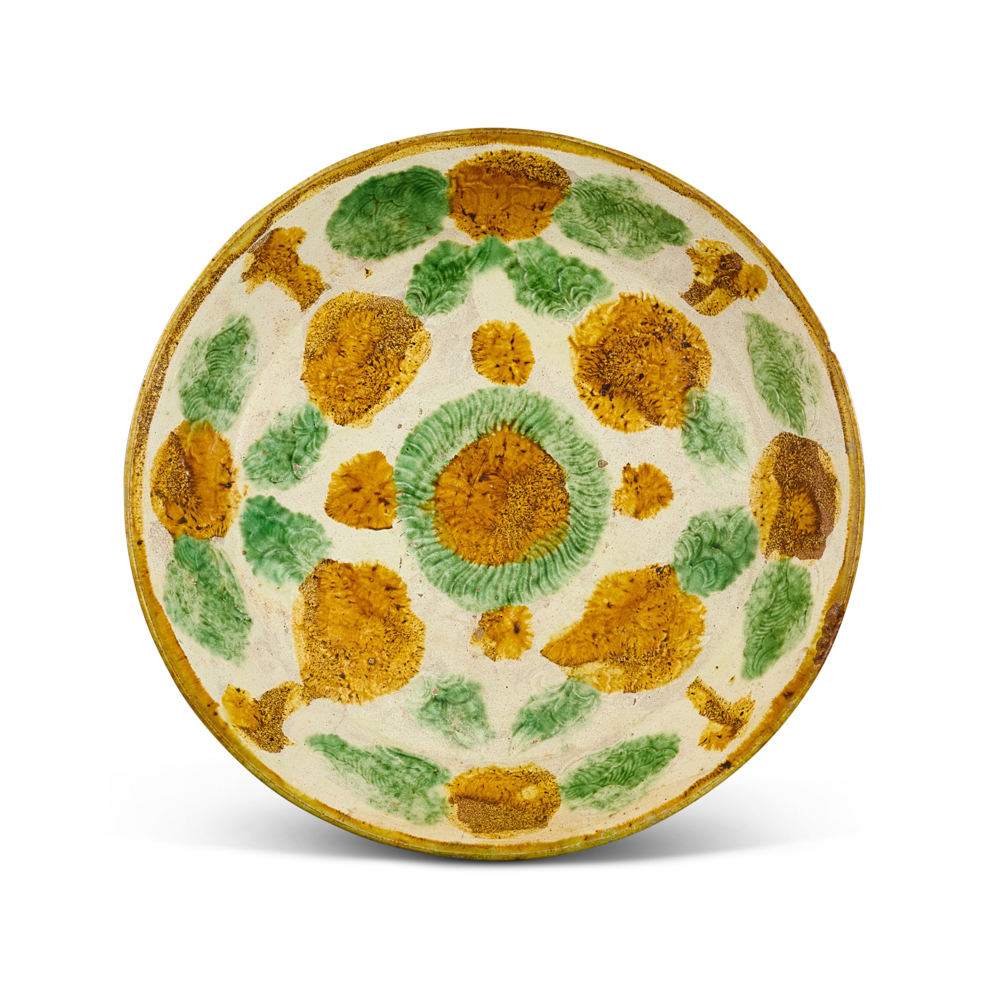 A sancai moulded 'floral' dish Liao dynasty | 遼 三彩印花卉紋盤 | CHINA / 5000 ...
