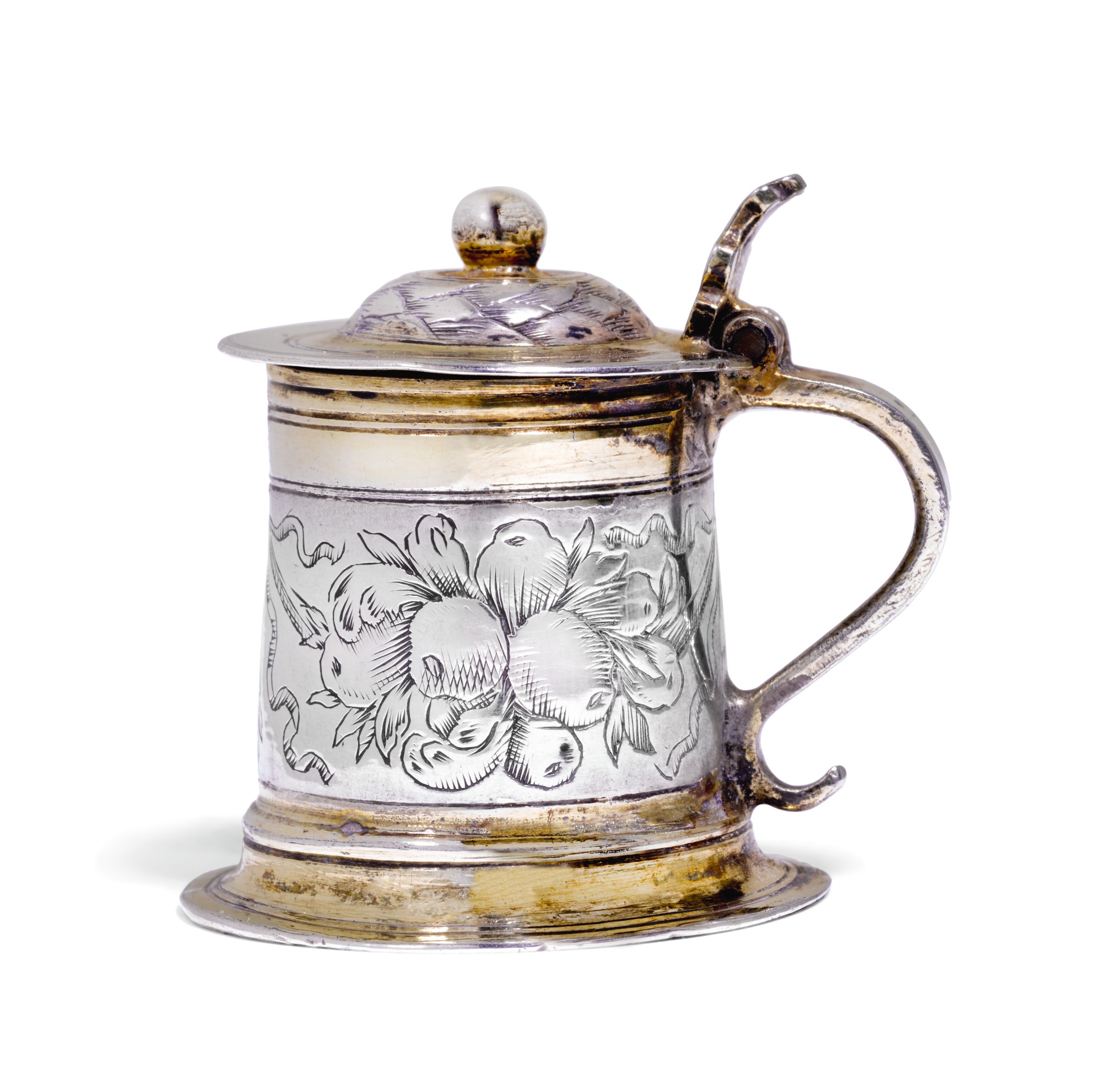 A German miniature parcel-gilt silver tankard, probably Augsburg, circa ...