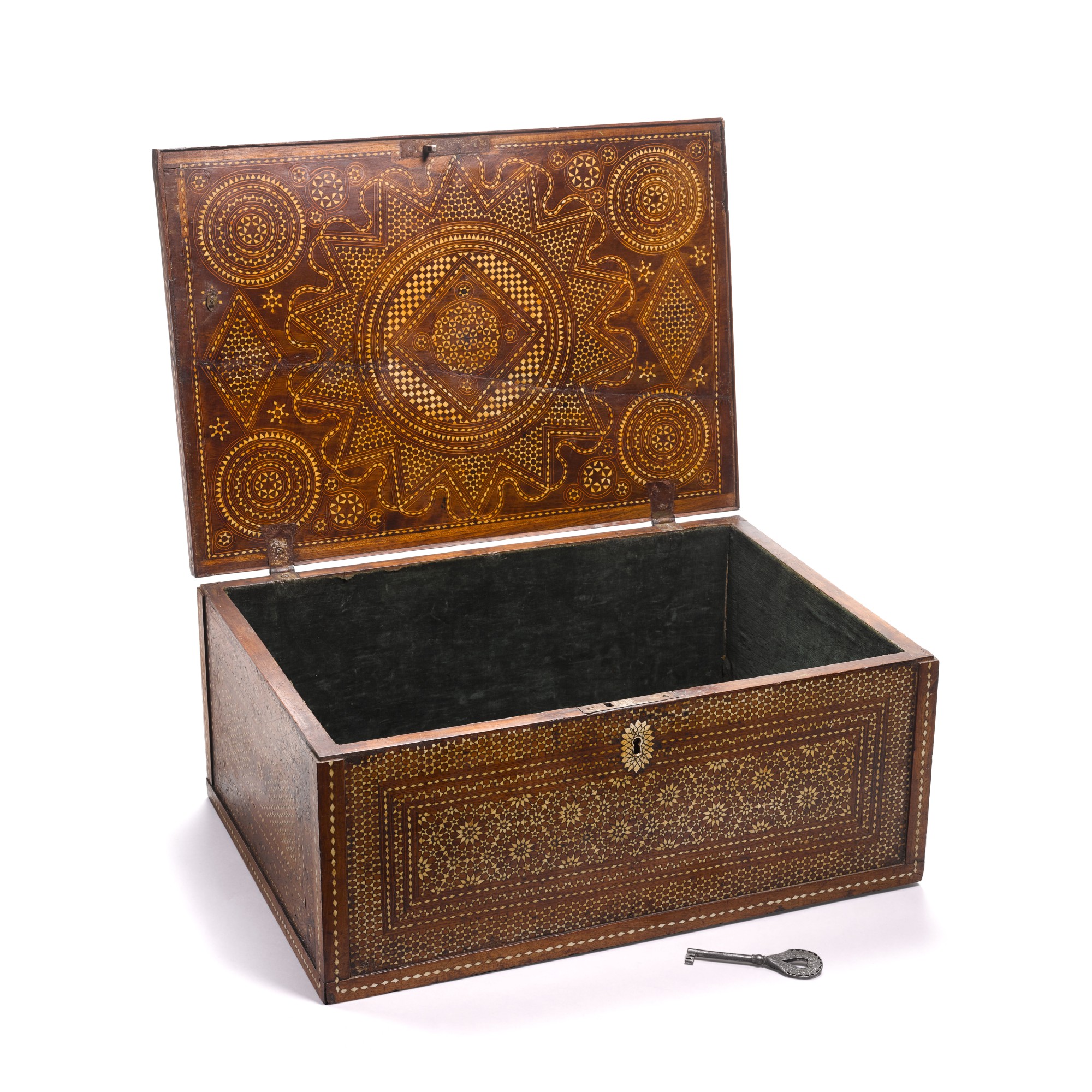 A post-Nasrid walnut and ivory-inlaid scribe's chest, Spain, probably ...