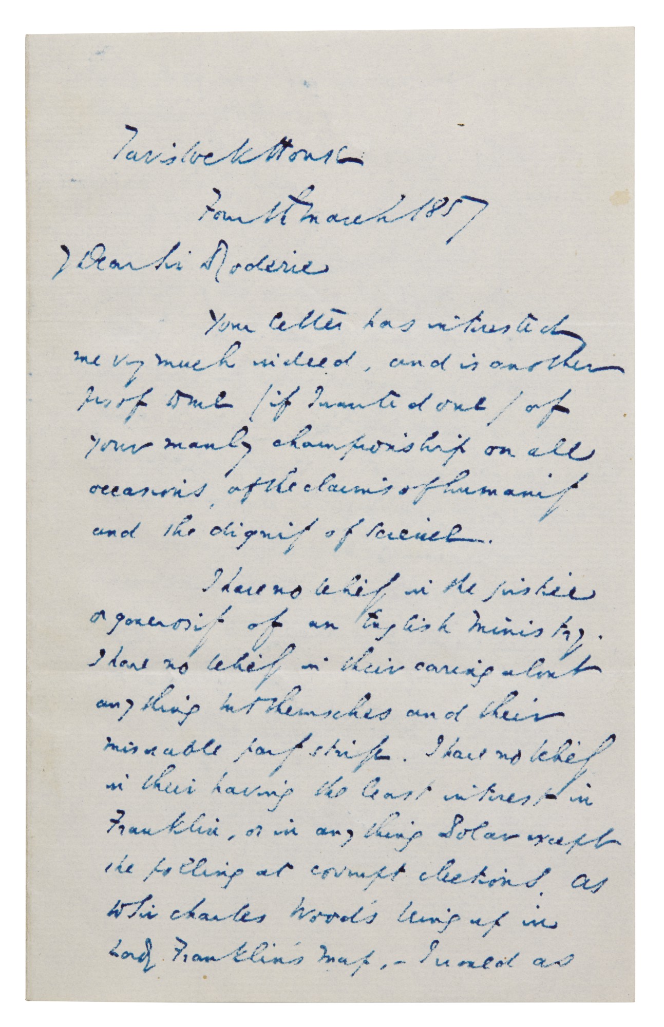 Dickens, autograph letter signed to Roderick Murchison, 1857 | English ...