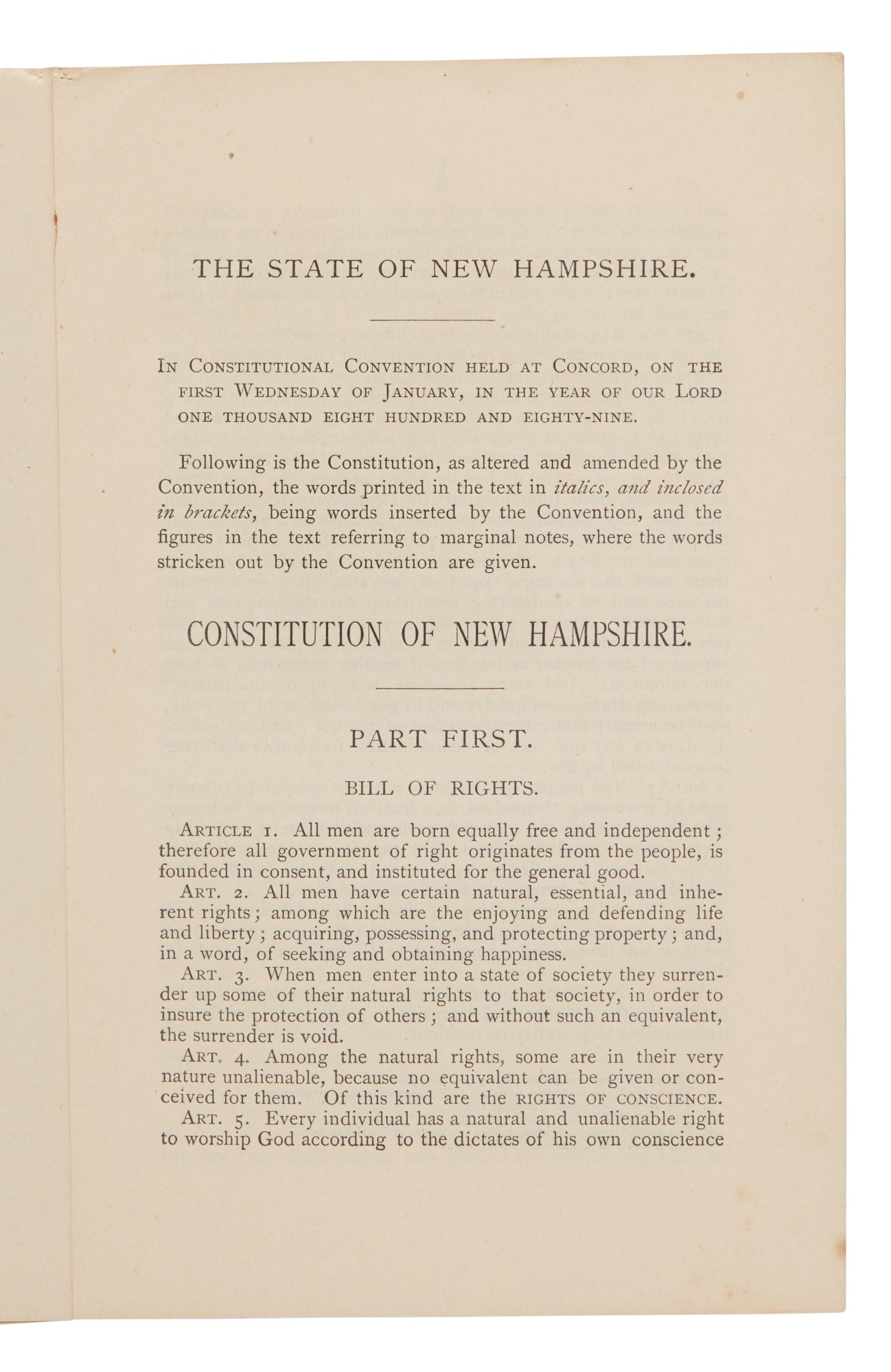 New Hampshire | A later printing, with the amendments passed by the ...