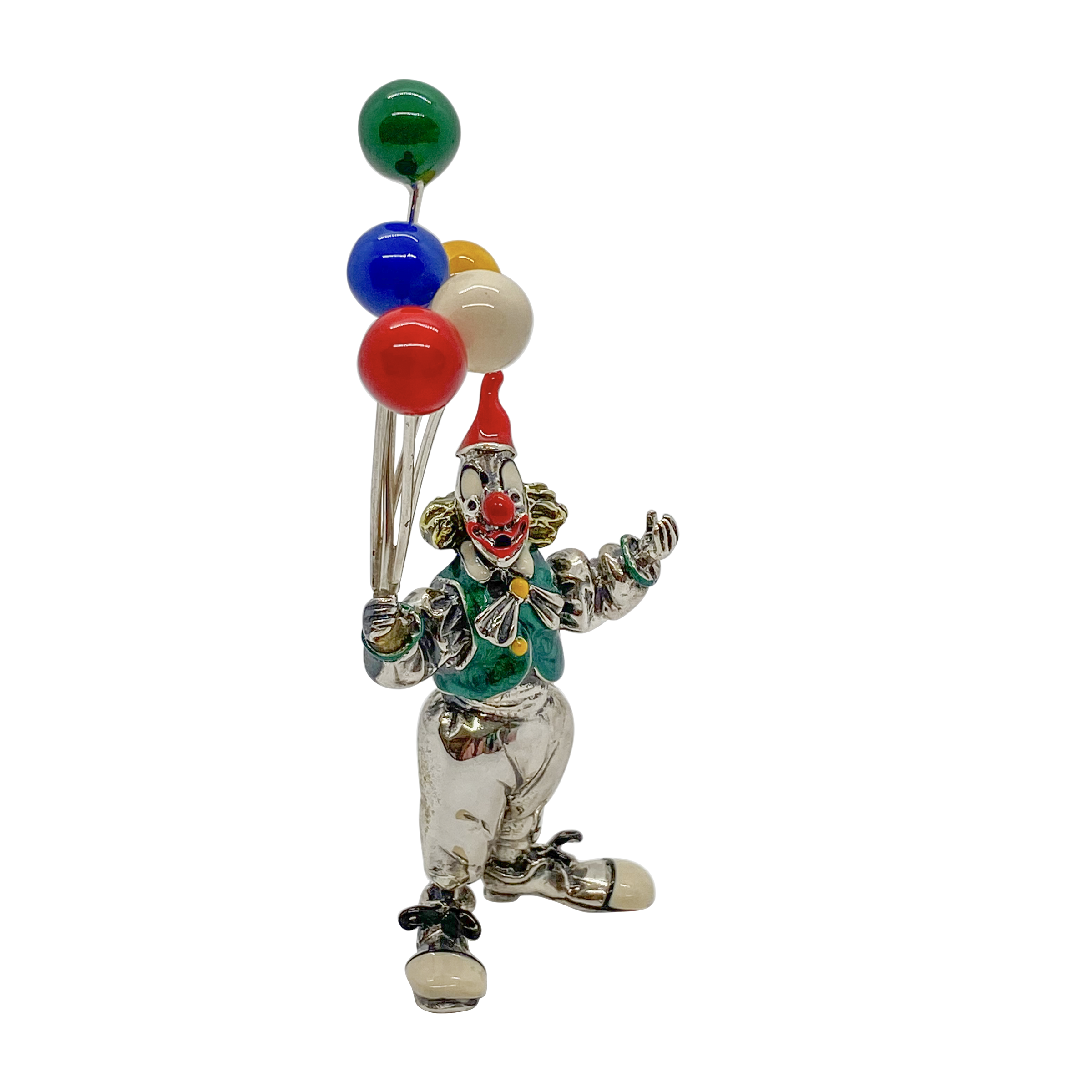 Sorini Vintage Italian Silver And Enamel Clown With Balloons Available ...