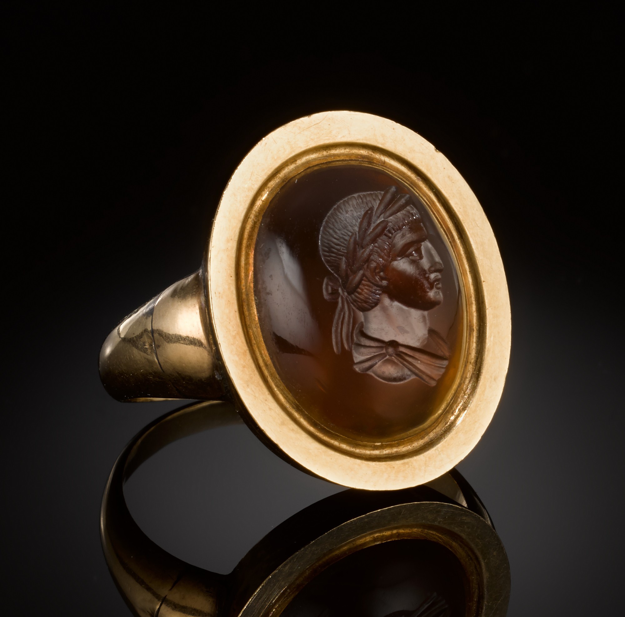 Italian, first half 19th century | Intaglio with the head of a Roman ...