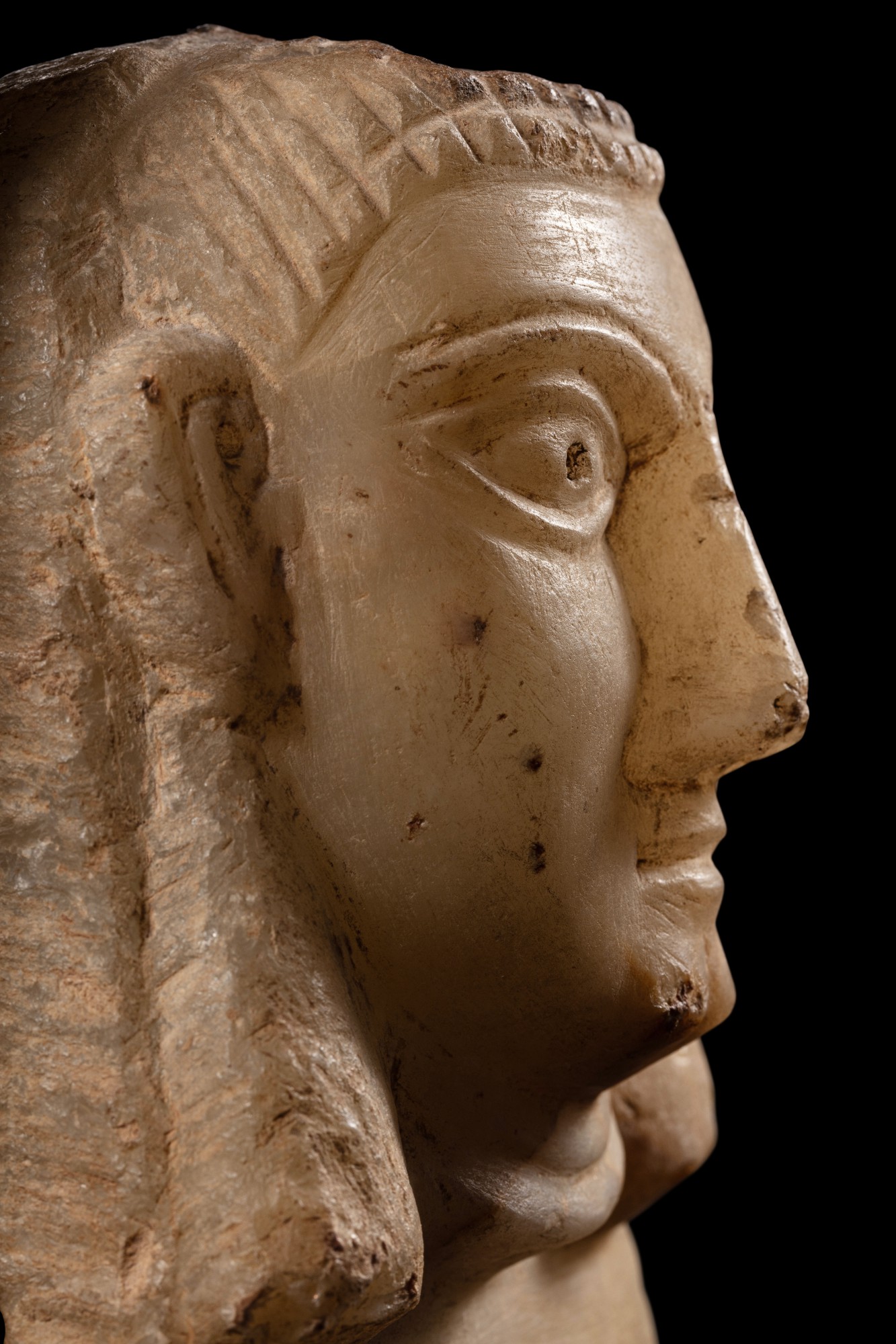 A South Arabian Alabaster Relief Head of a Woman, Qataban, 3rd Century ...