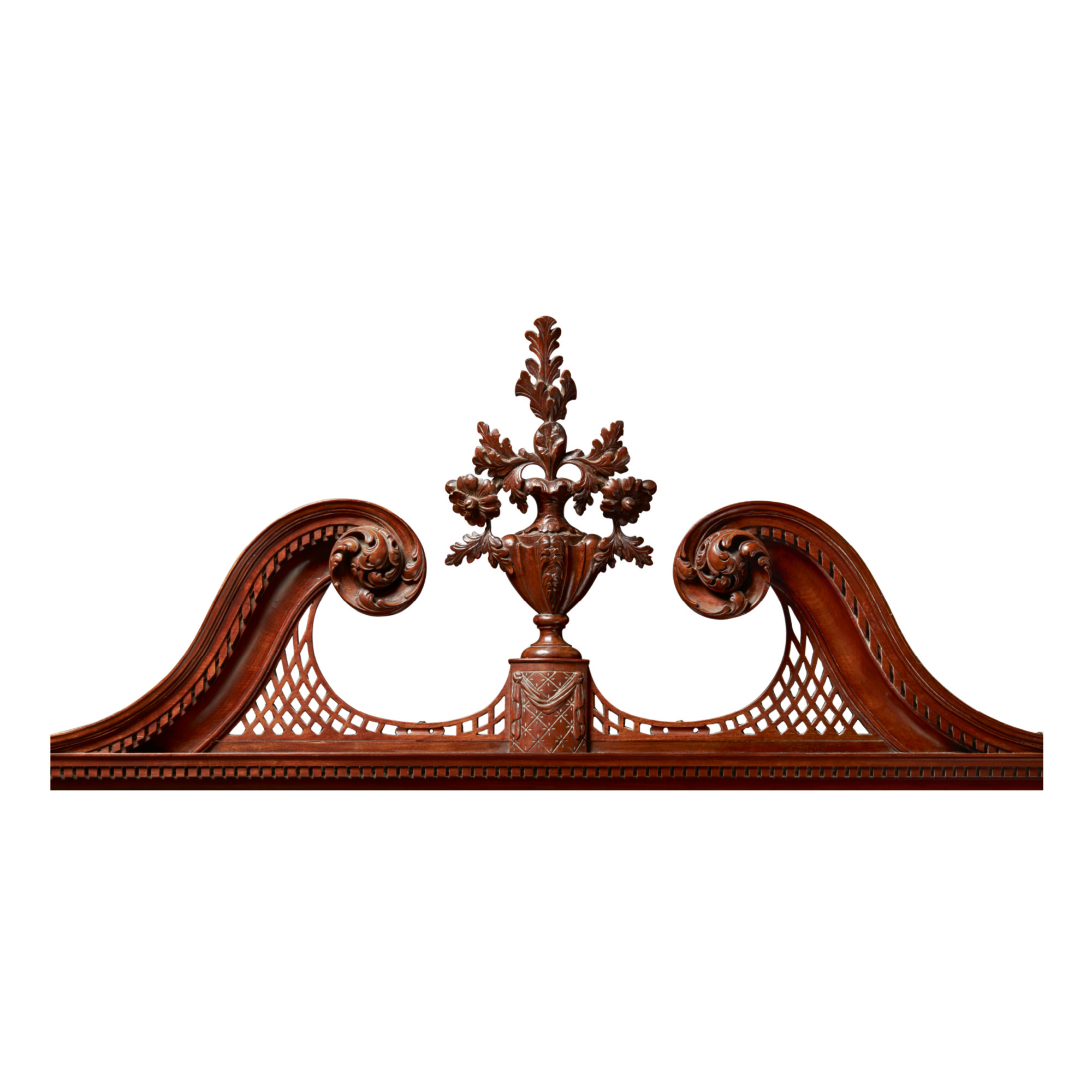 IMPORTANT CHIPPENDALE CARVED AND FIGURED MAHOGANY CHEST-ON-CHEST, THE ...