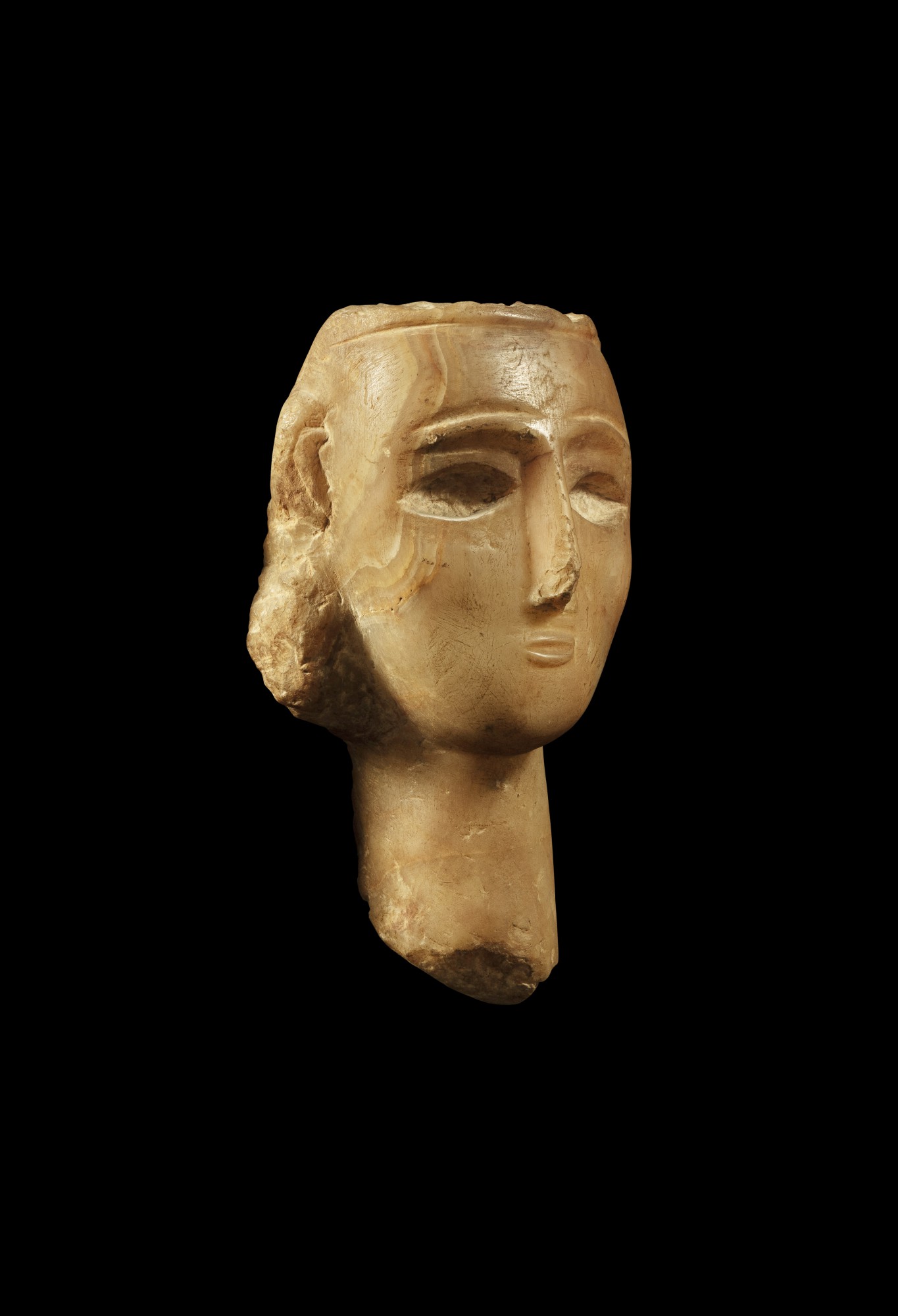 A South Arabian Alabaster Head of a Woman, Qataban, 3rd Century B.C ...
