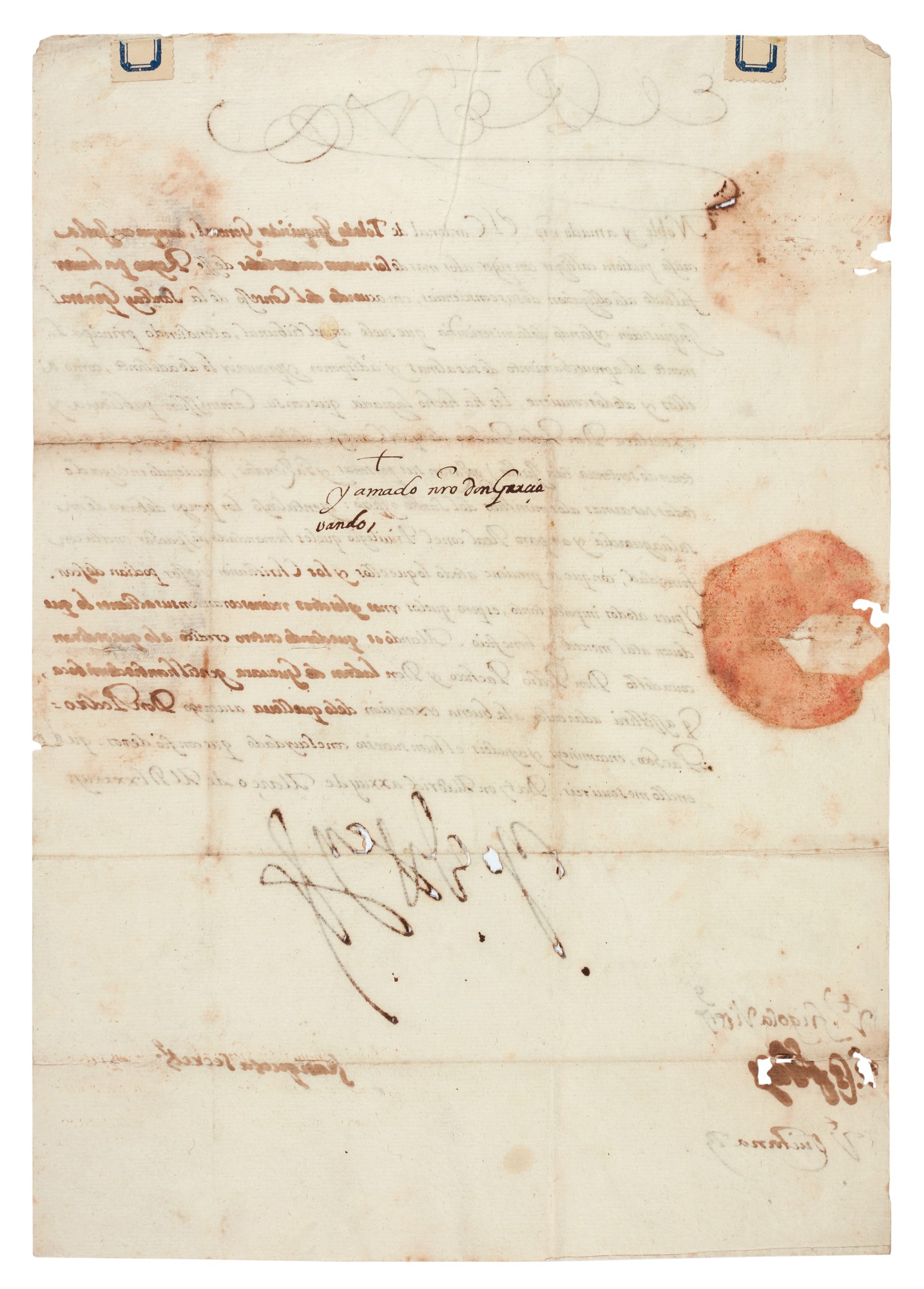 Philip II, King of Spain | Letter signed, about the Inquisition and the ...