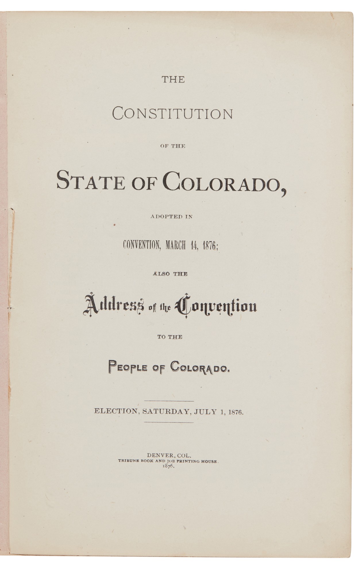 Colorado | The constitution that brought Colorado into the union ...