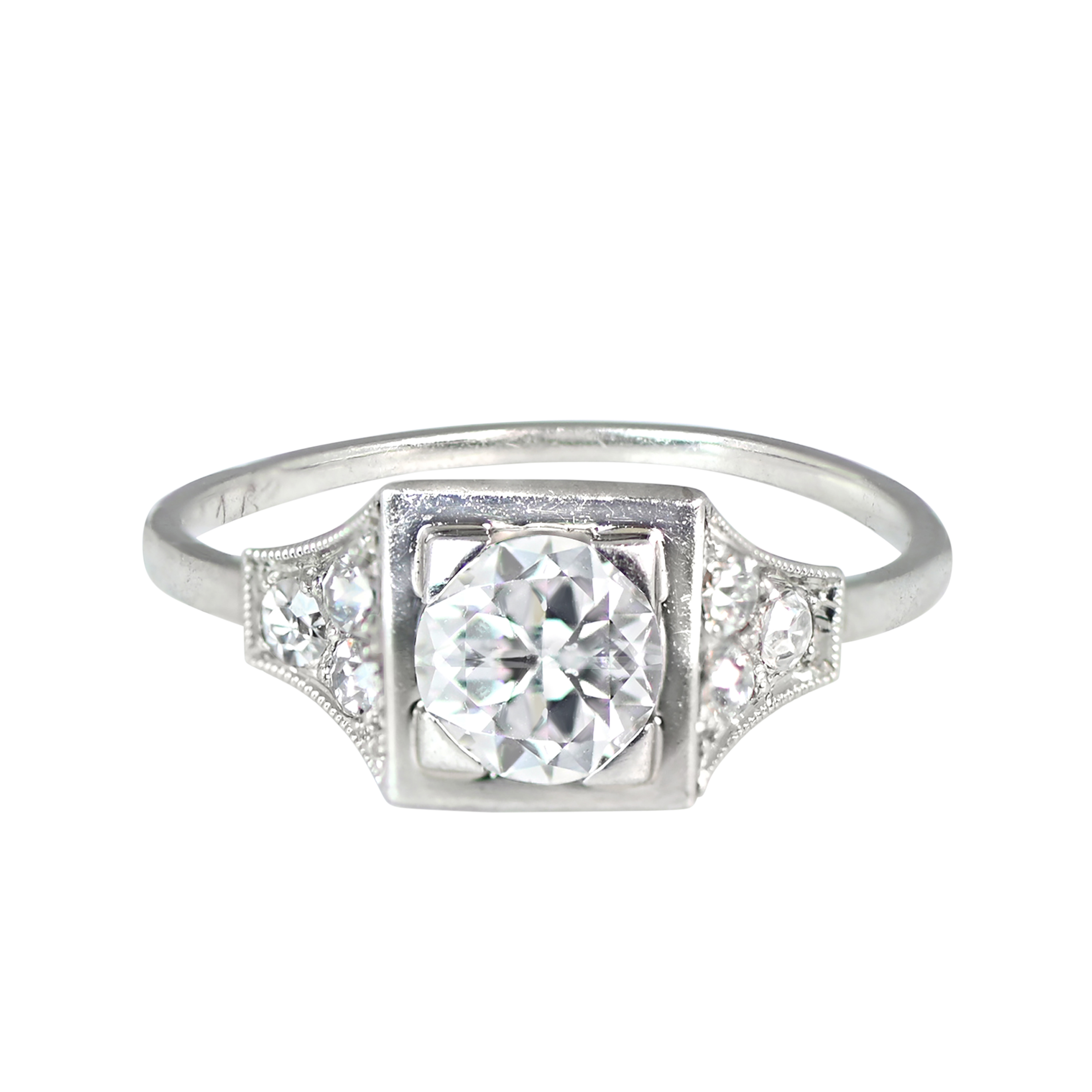 Vintage Platinum And Old European Cut Diamond Engagement Ring Available ...