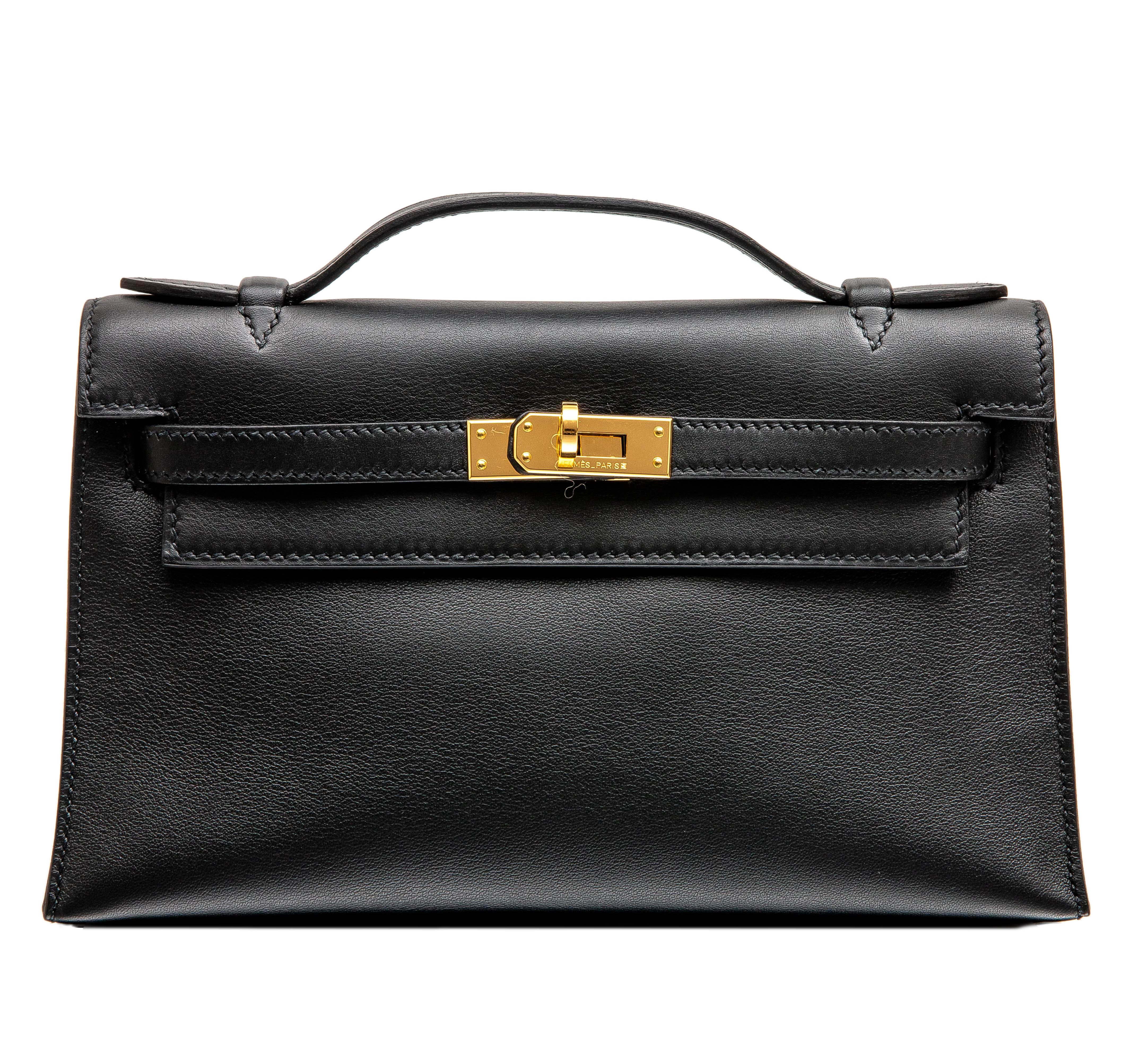Noir Kelly Pochette in Swift Leather and Gold Hardware, 2019 | 愛馬仕 | 黑色 ...
