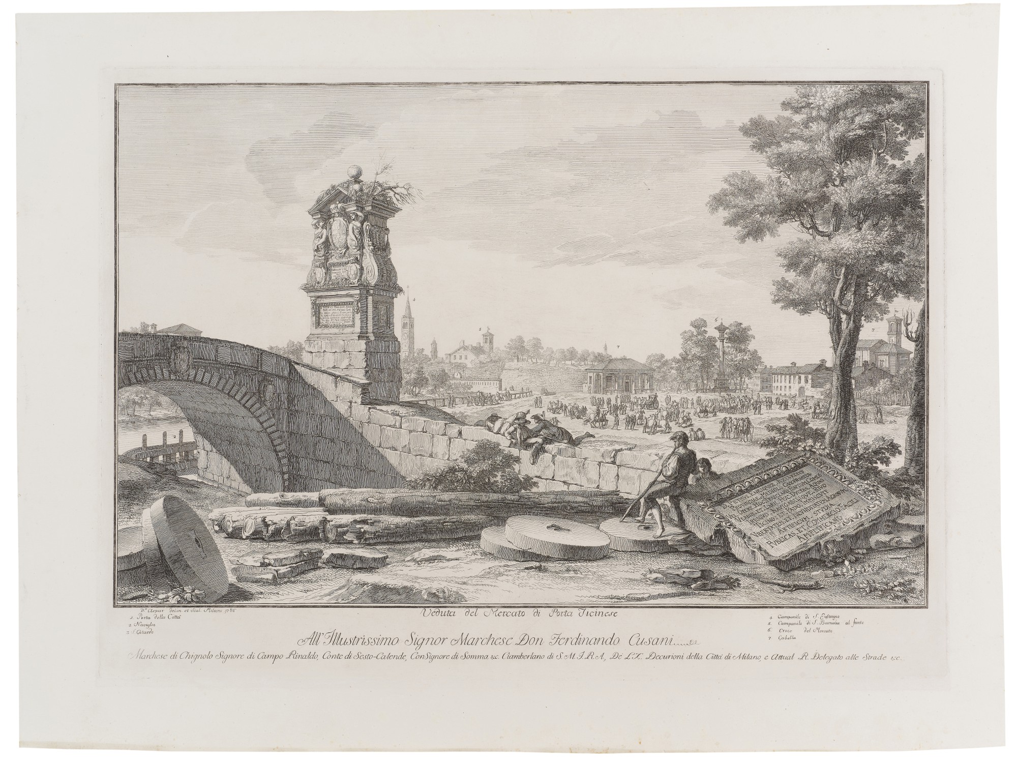 Aspari, serie completa di 16 tavole incise al bulino e all'acquaforte ...