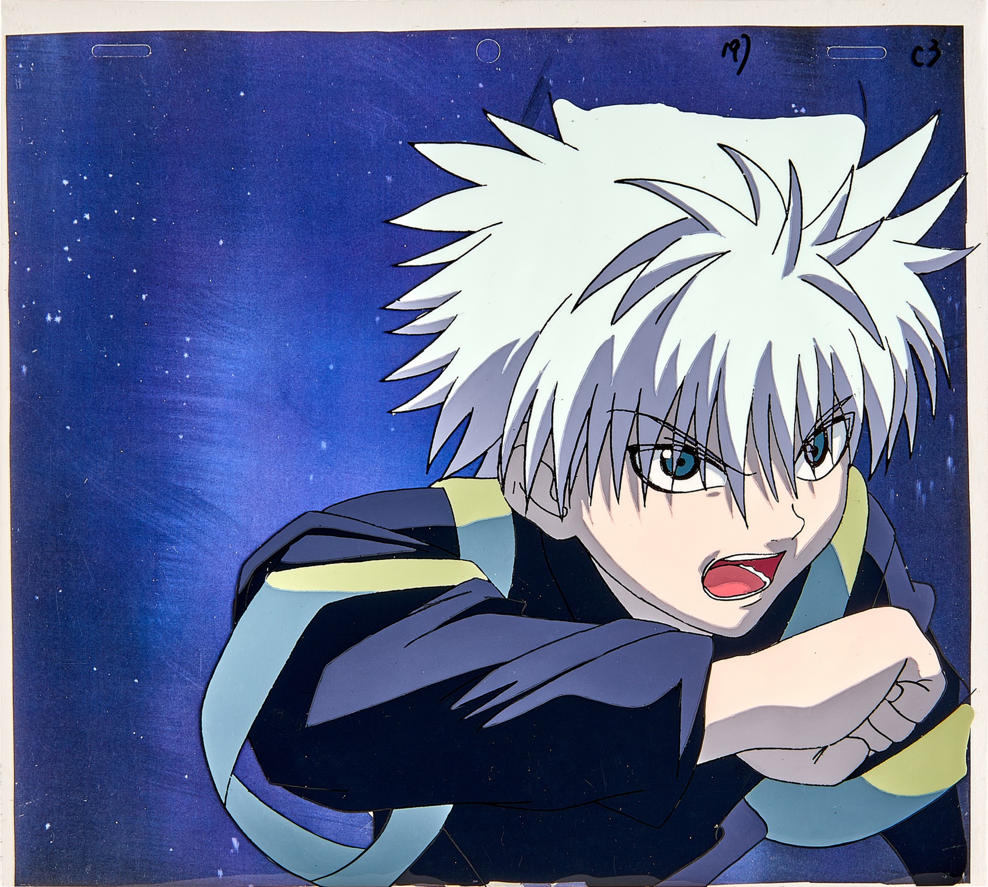 Killua (Episode 29) Animation Cel with Douga and Printed Background ...
