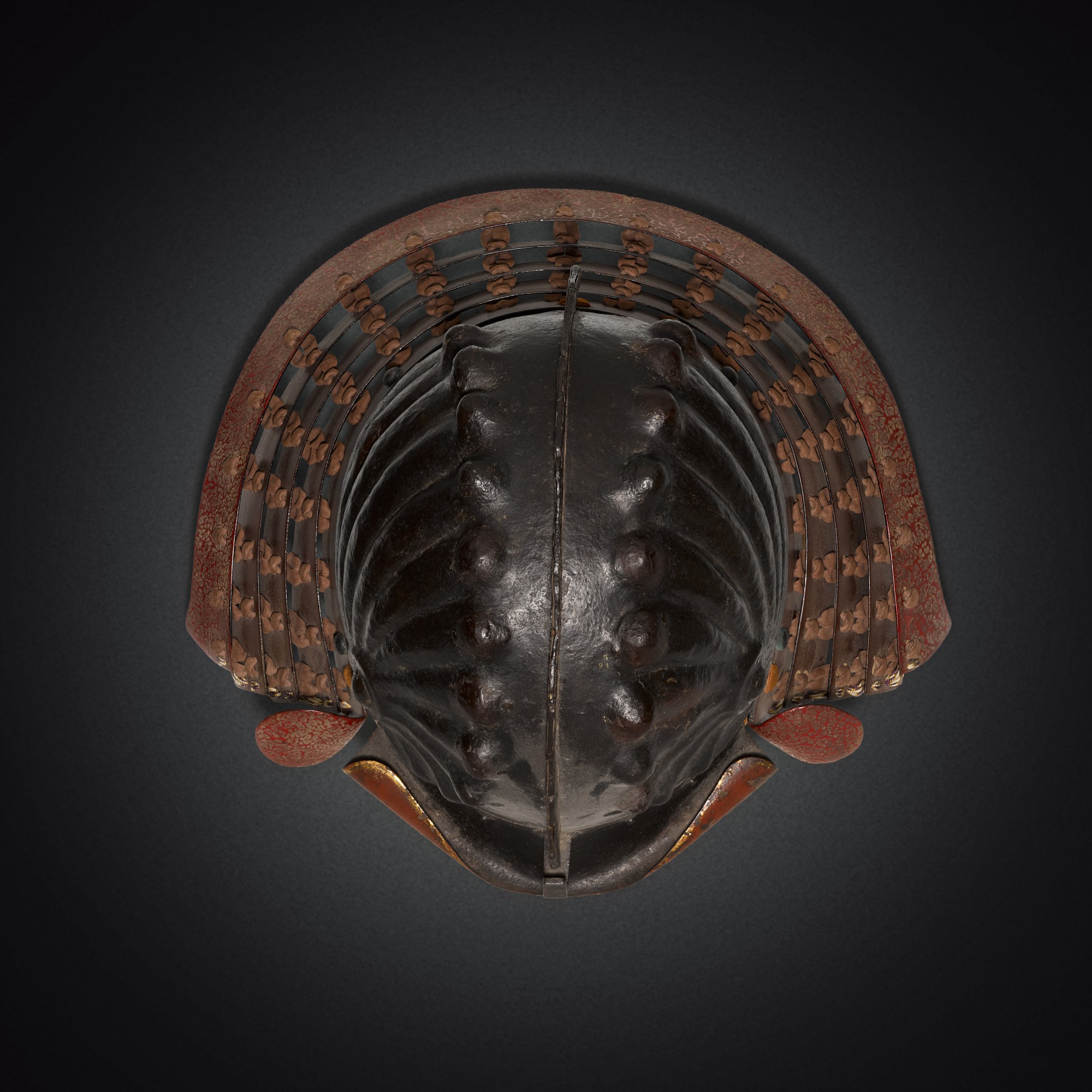 A rare and impressive awabi-nari uchidashi kabuto [a shell-shaped ...