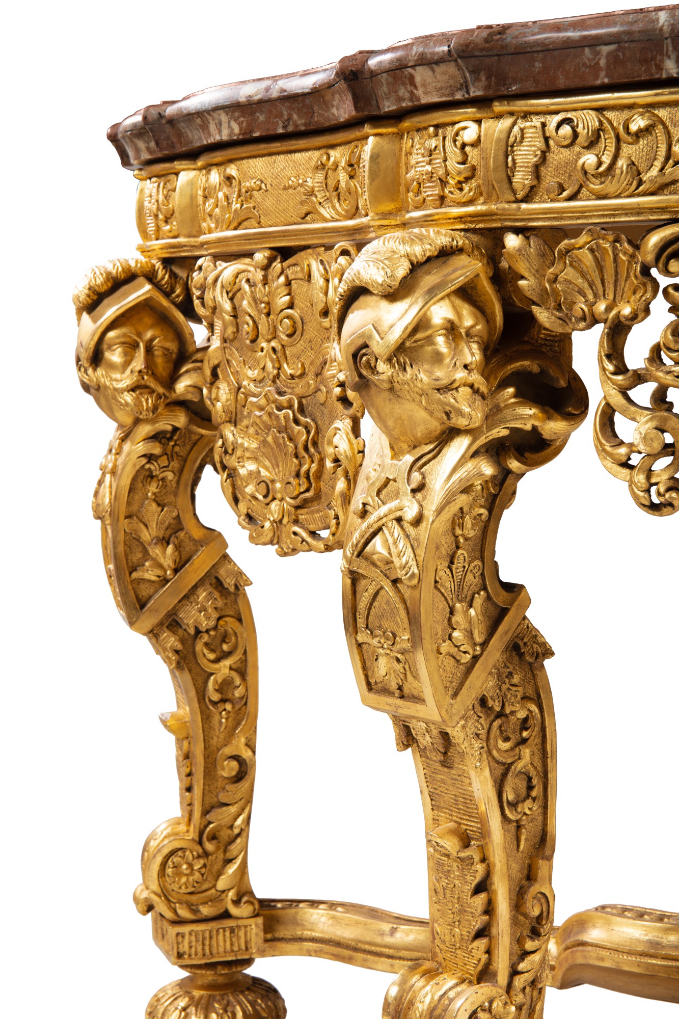 A Dutch carved and gilt oak console table, after Daniel Marot, circa ...