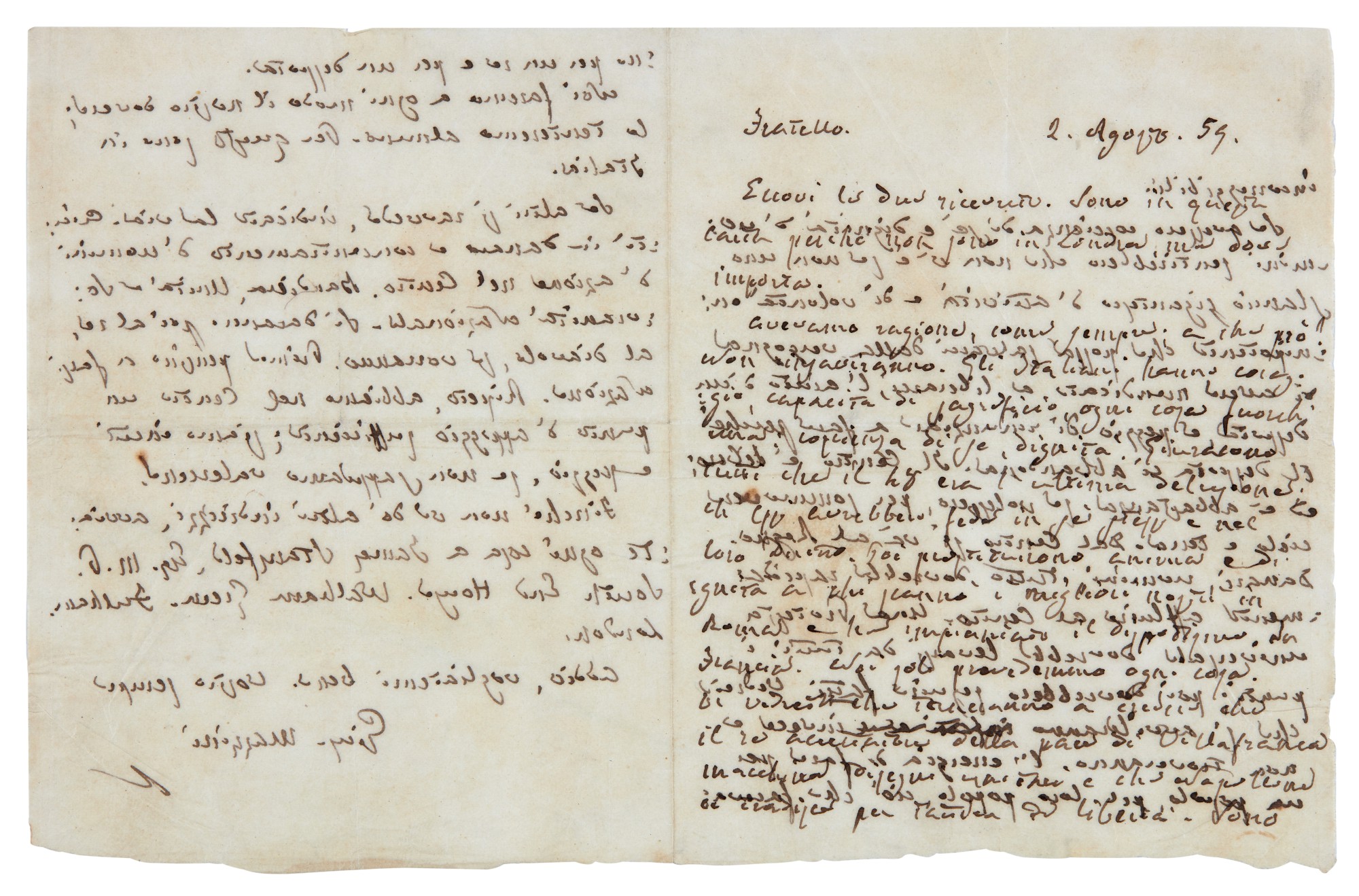 Giuseppe Mazzini | Collection of ten letters signed, to Italian ...