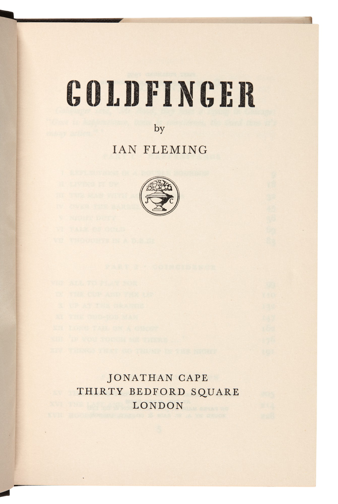 Ian Fleming | Goldfinger, 1959, first edition | James Bond on Bond ...