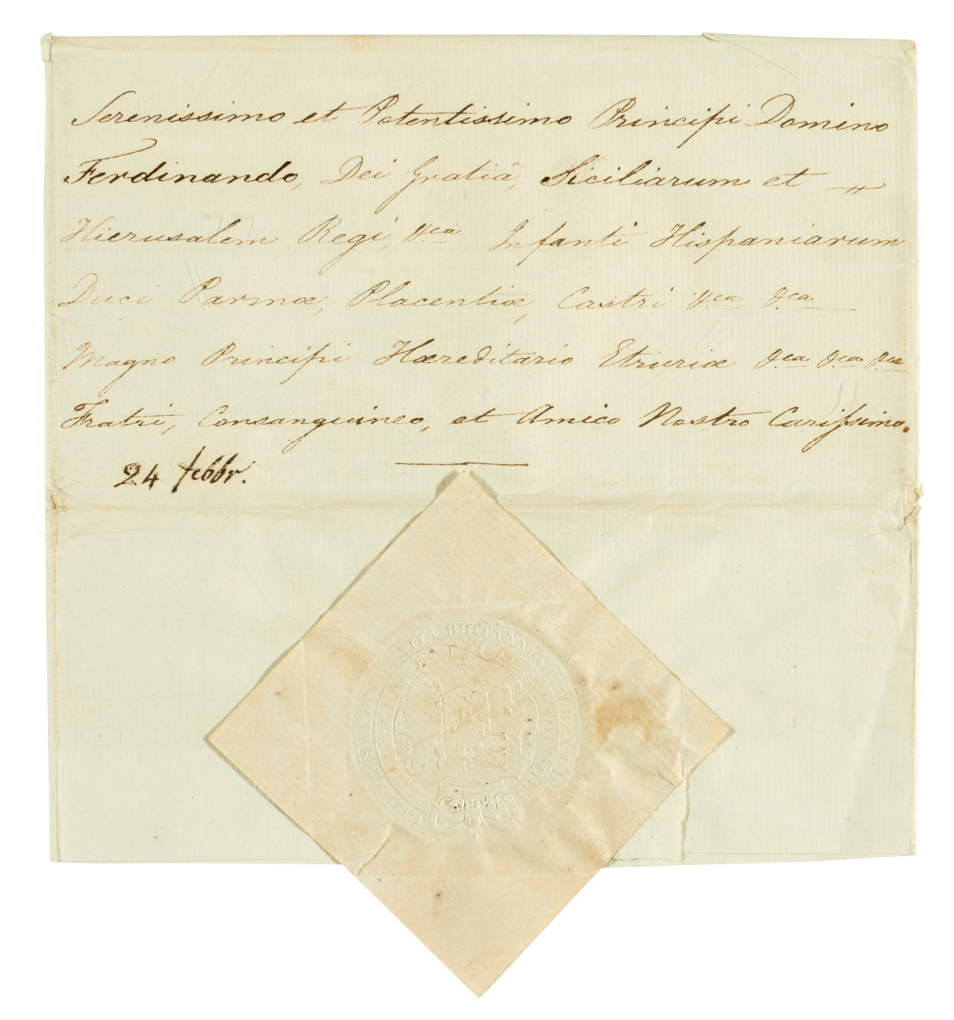 GEORGE III | letter signed, to King Ferdinand VI of the Two Sicilies ...