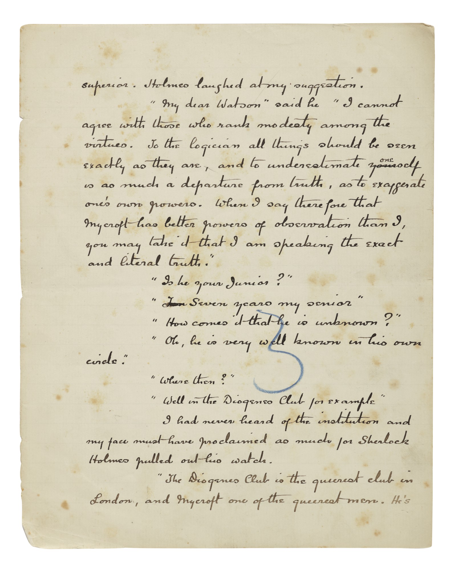 DOYLE, SIR ARTHUR CONAN | Autograph manuscript signed (“Conan Doyle ...