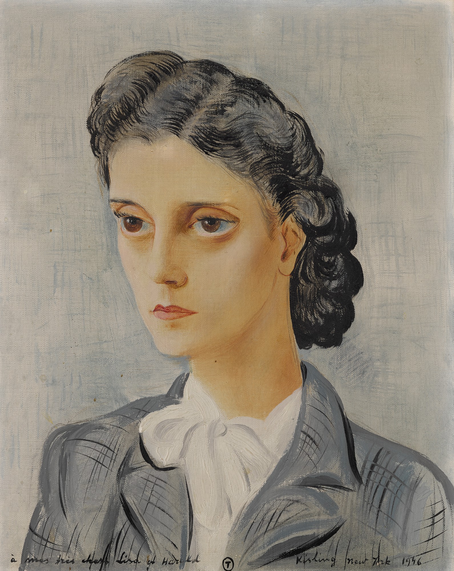 Moïse Kisling Portrait De Femme dedicated à mes très chers Lisa et ...