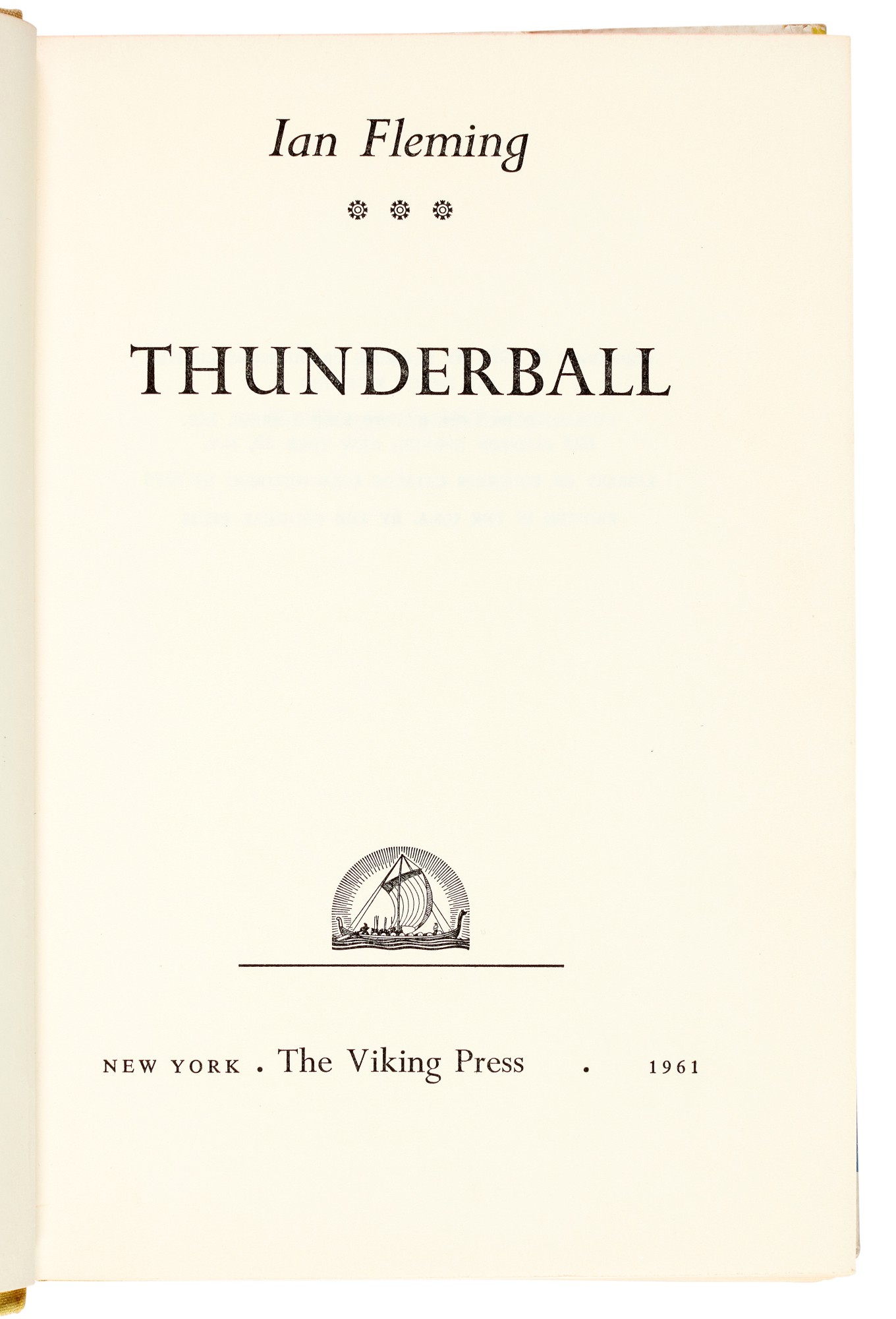 FLEMING | Thunderball, 1961, first American edition | James Bond: A ...