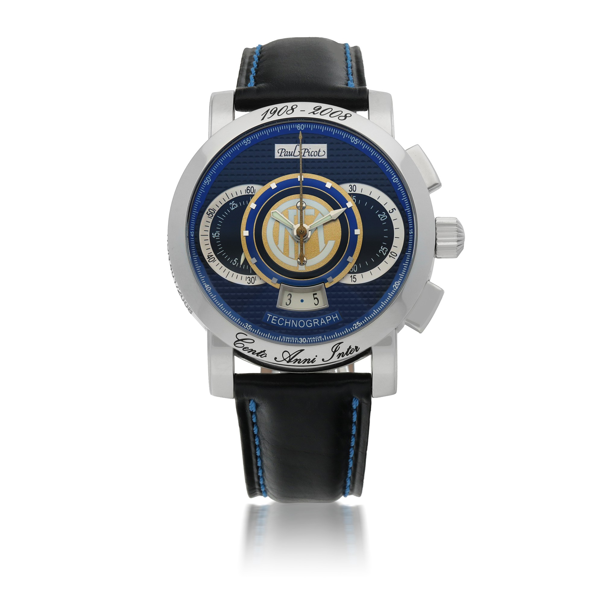 'CENTO ANNI INTER' TECHNOGRAPH, REF 0334. SGI LIMITED EDITION STAINLESS ...