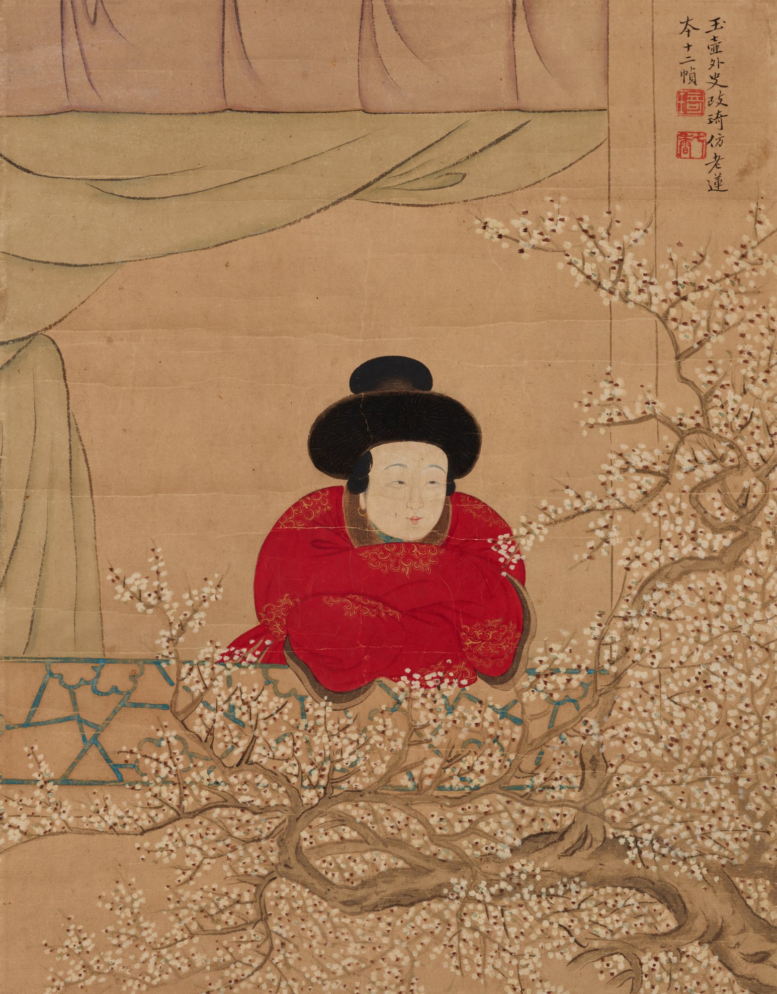 Gai Qi 1773-1828 改琦 | Lady in Red 紅衣仕女 | Fine Classical Chinese ...