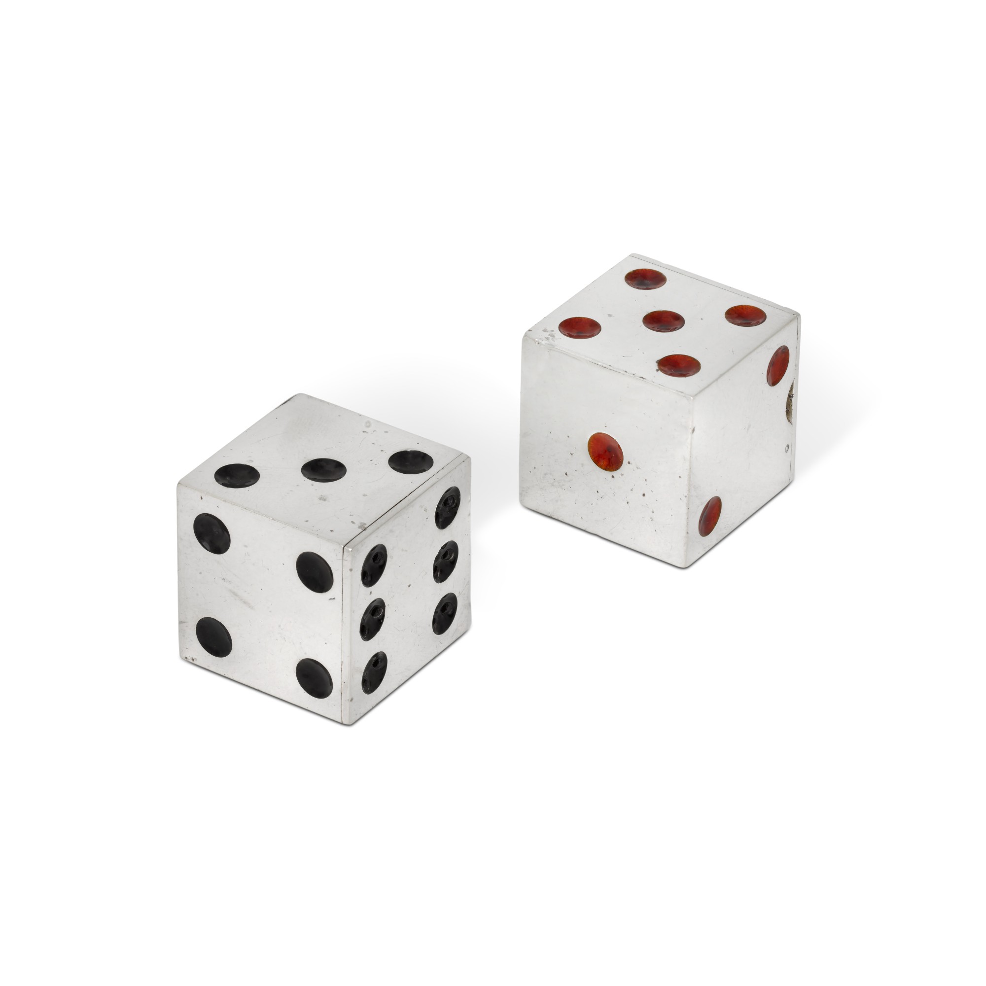 A rare pair of Scottish silver 'dice' pepper shakers, Hamilton & Inches ...