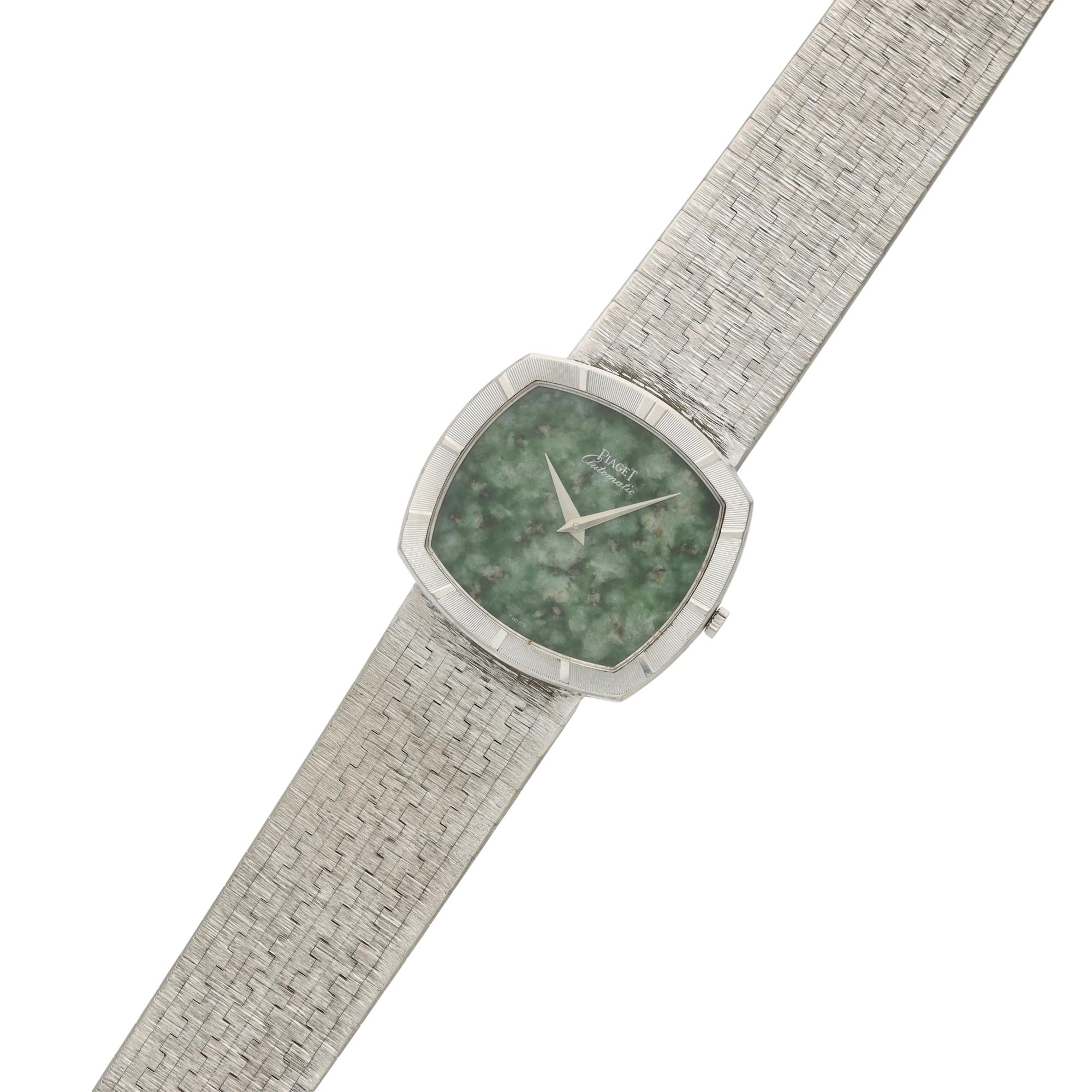 Reference 12425 A 6, A white gold automatic cushion shaped bracelet ...