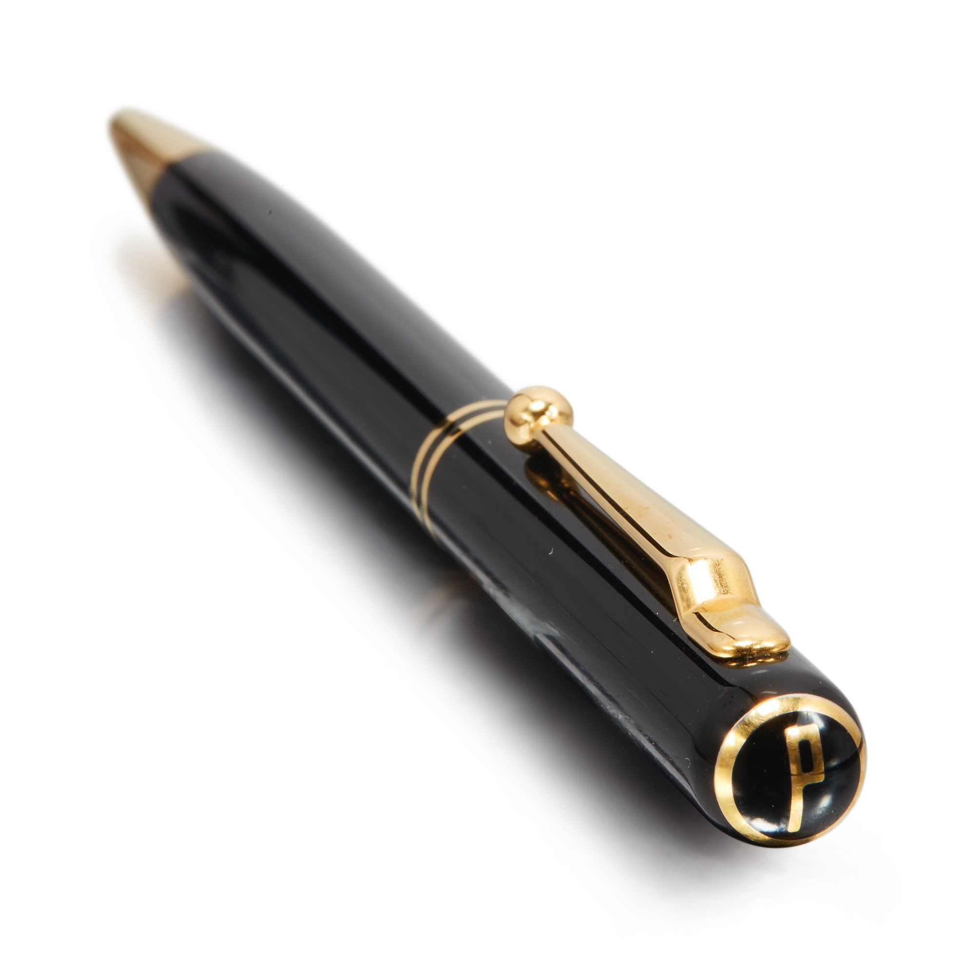 DUNHILL | A GOLD PLATED AND BLACK LACQUER BALLPOINT PEN, CIRCA 2000 ...