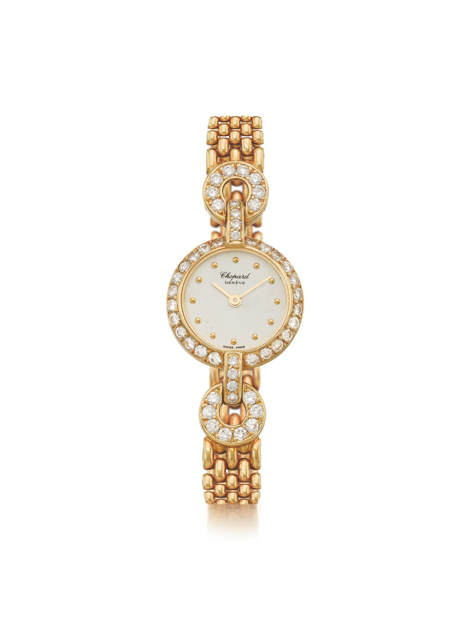 CHOPARD | A YELLOW GOLD AND DIAMOND SET BRACELET WATCH CIRCA 1990 ...