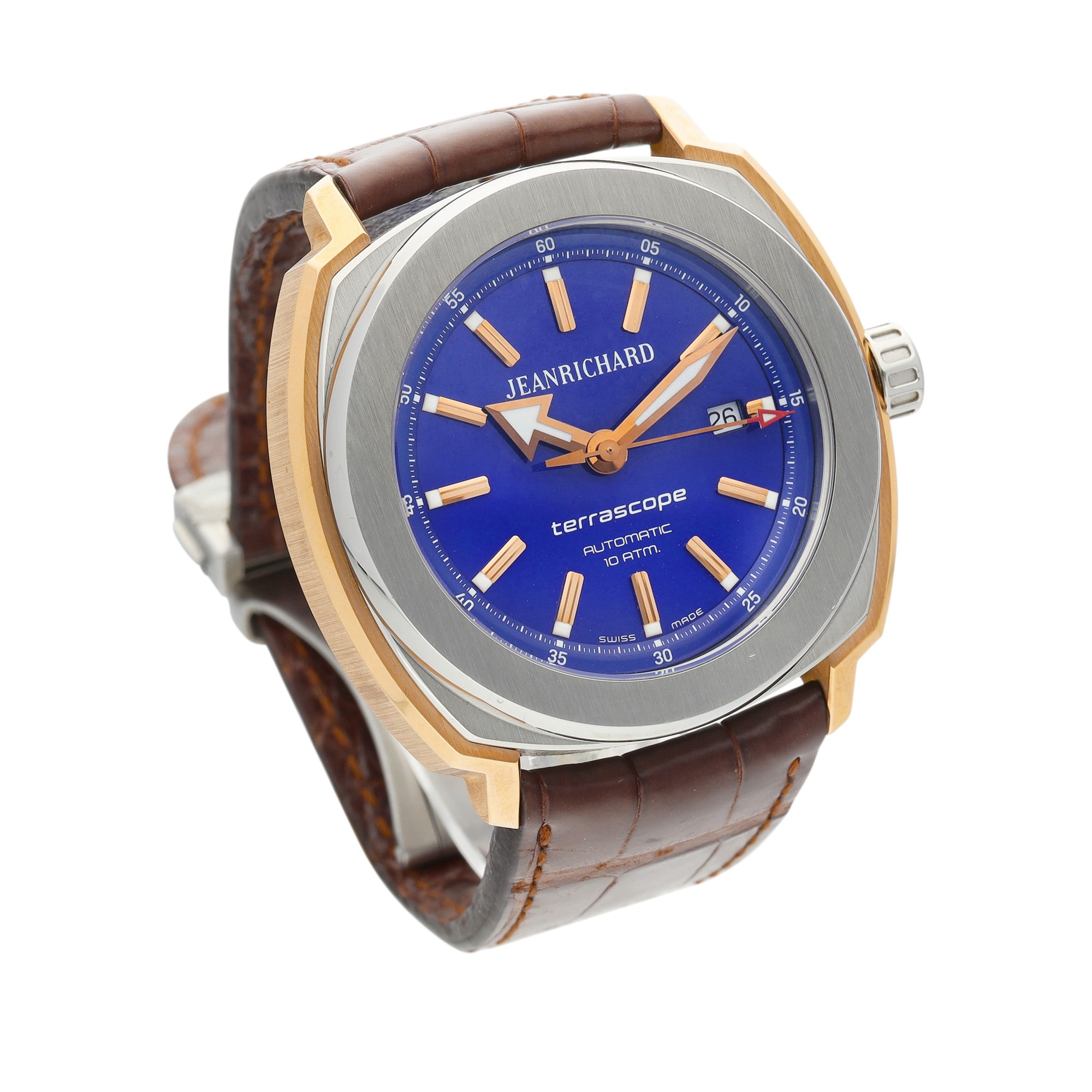 Terrascope, Reference 60500, A pink gold and stainless steel wristwatch ...