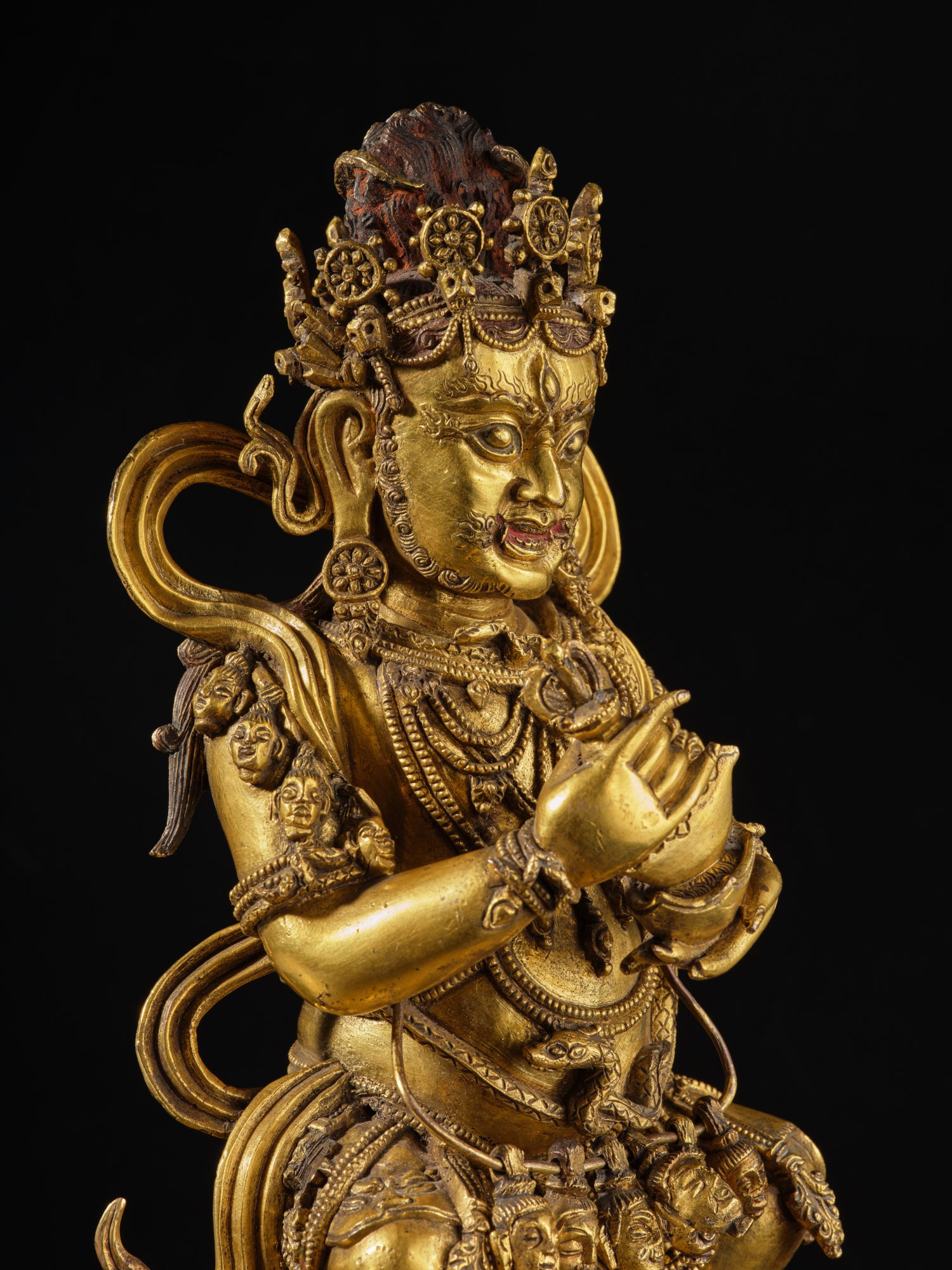 A large inscribed gilt-bronze figure of Panjarnata Mahakala, Ming ...