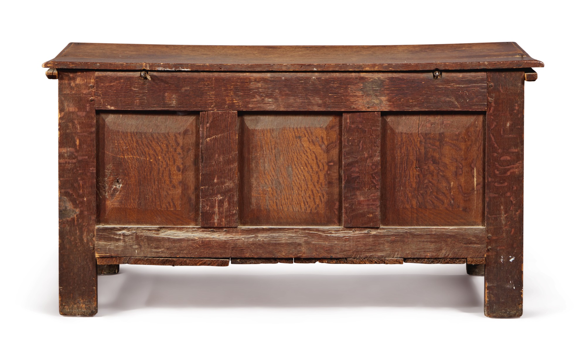 The Nichols Family Pilgrim Century Red and Black Painted Joined Oak and ...
