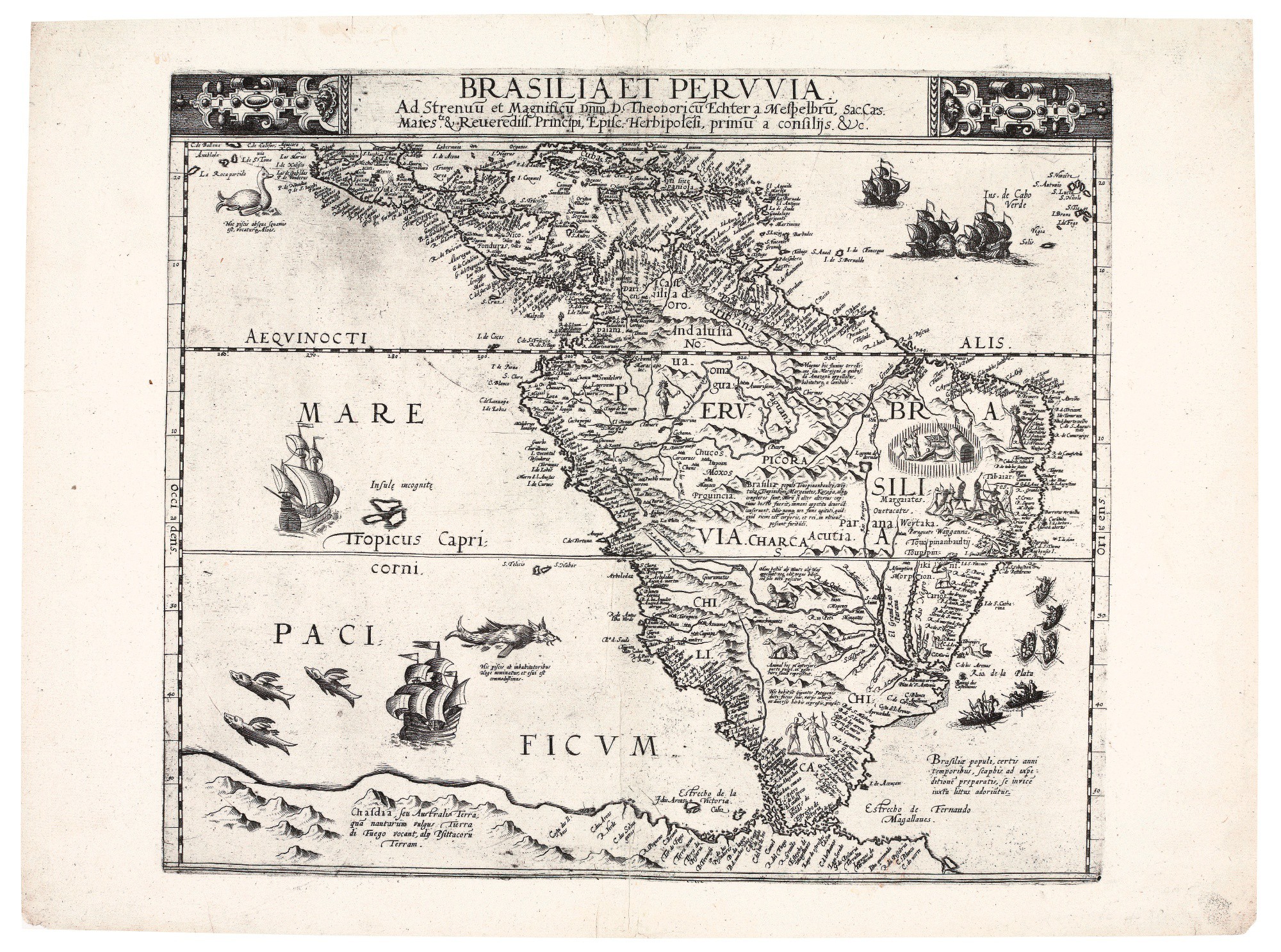 De Jode. Brasilia et Peruvia, [Antwerp, 1593], the earliest Dutch map ...