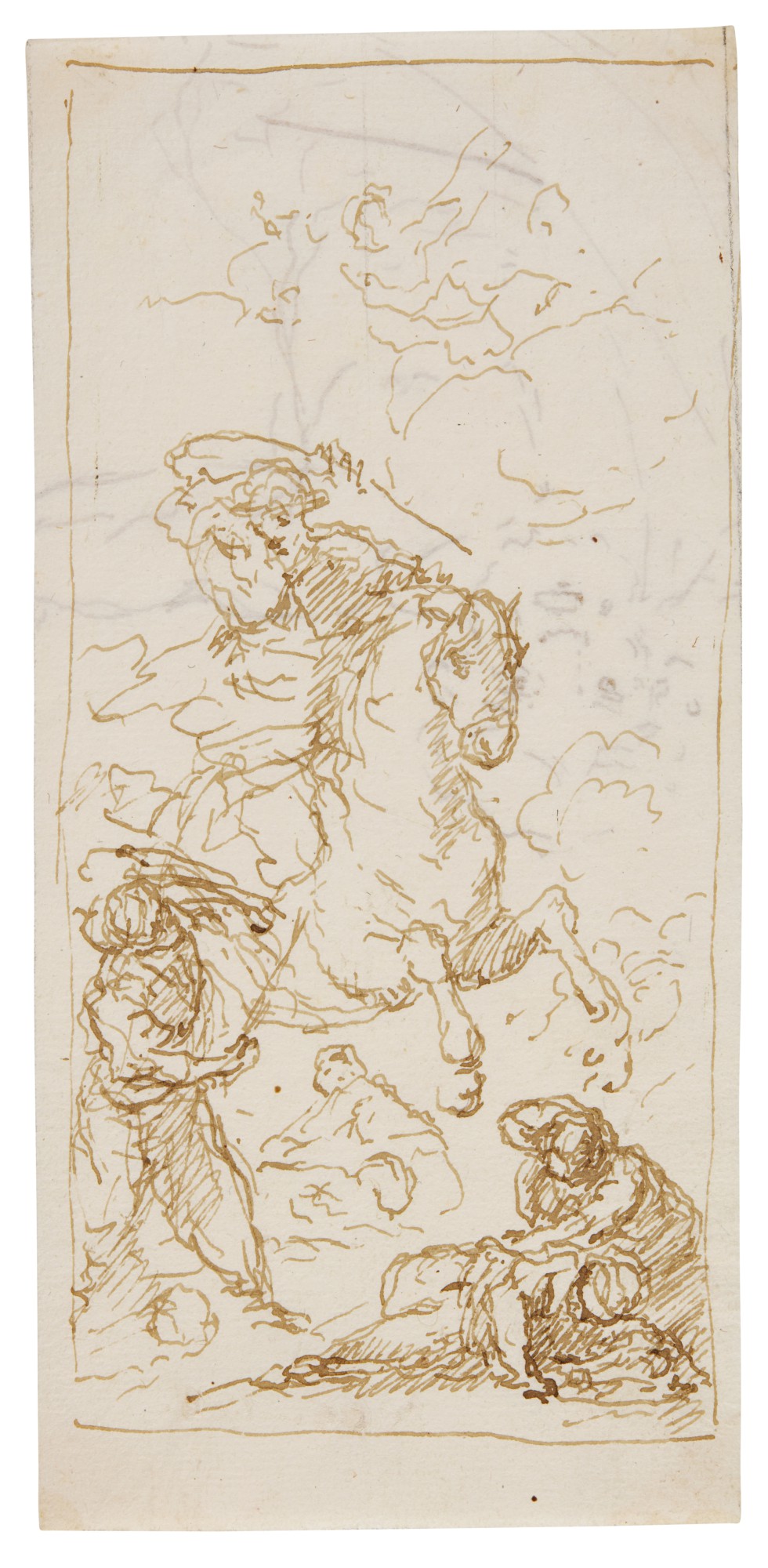 Recto: Saint James Matamoros Verso: Study of a man with arms ...