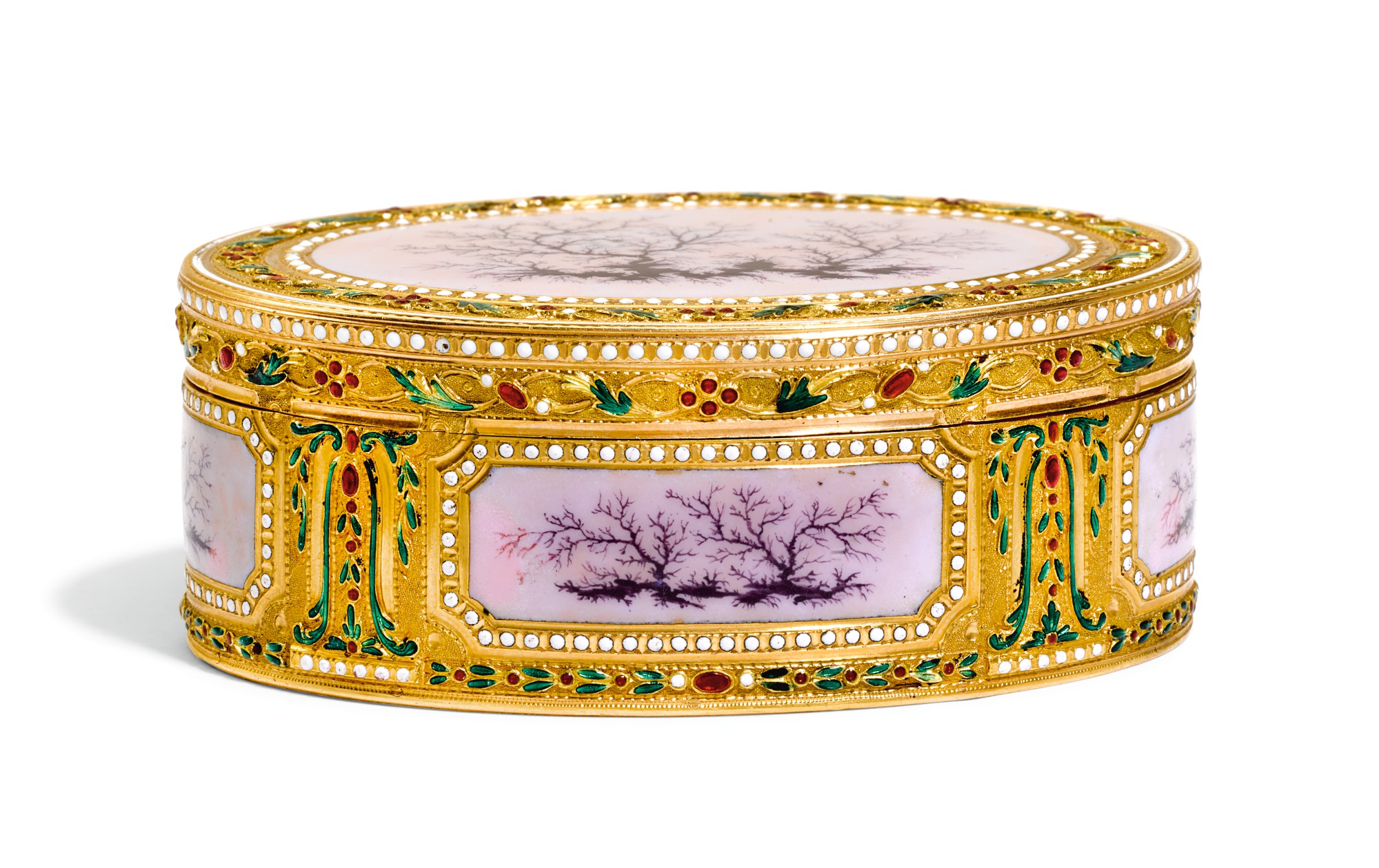 A gold and enamel snuff box, Charles-Alexandre Bouillerot, Paris, 1778 ...