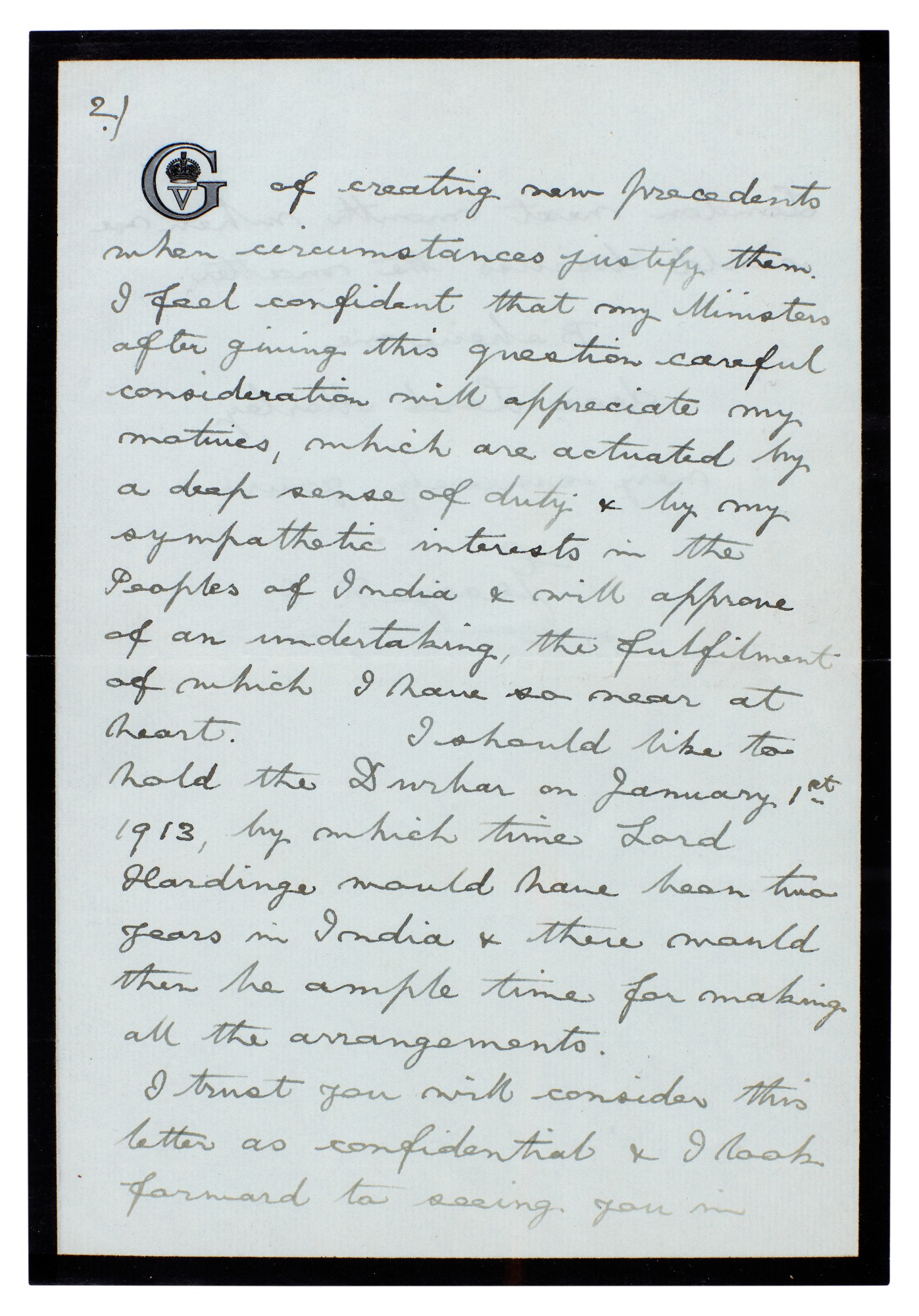 George V | Autograph letter signed, on his plans for a Coronation ...