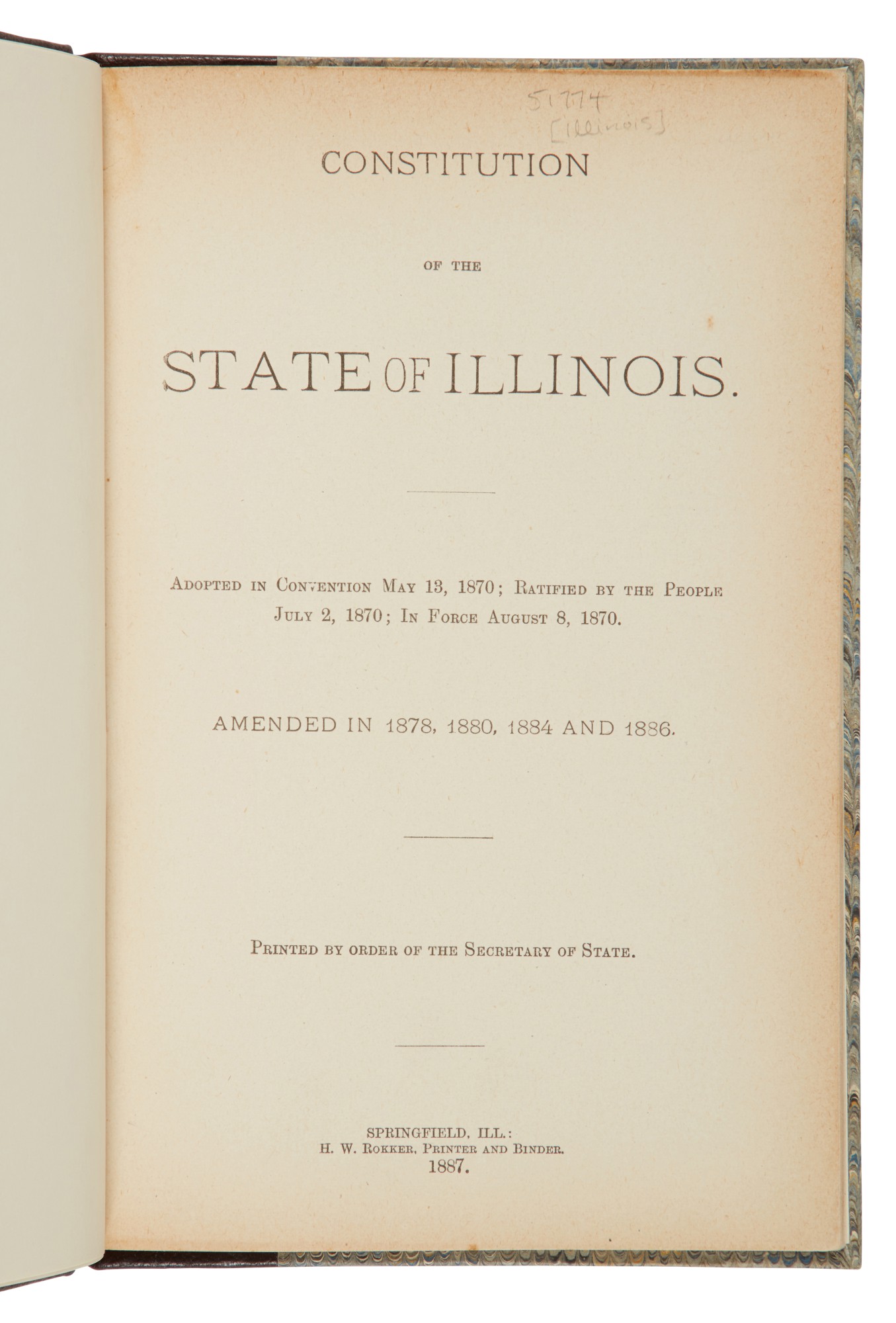 Illinois | A nineteenth-century printing of the third Illinois ...