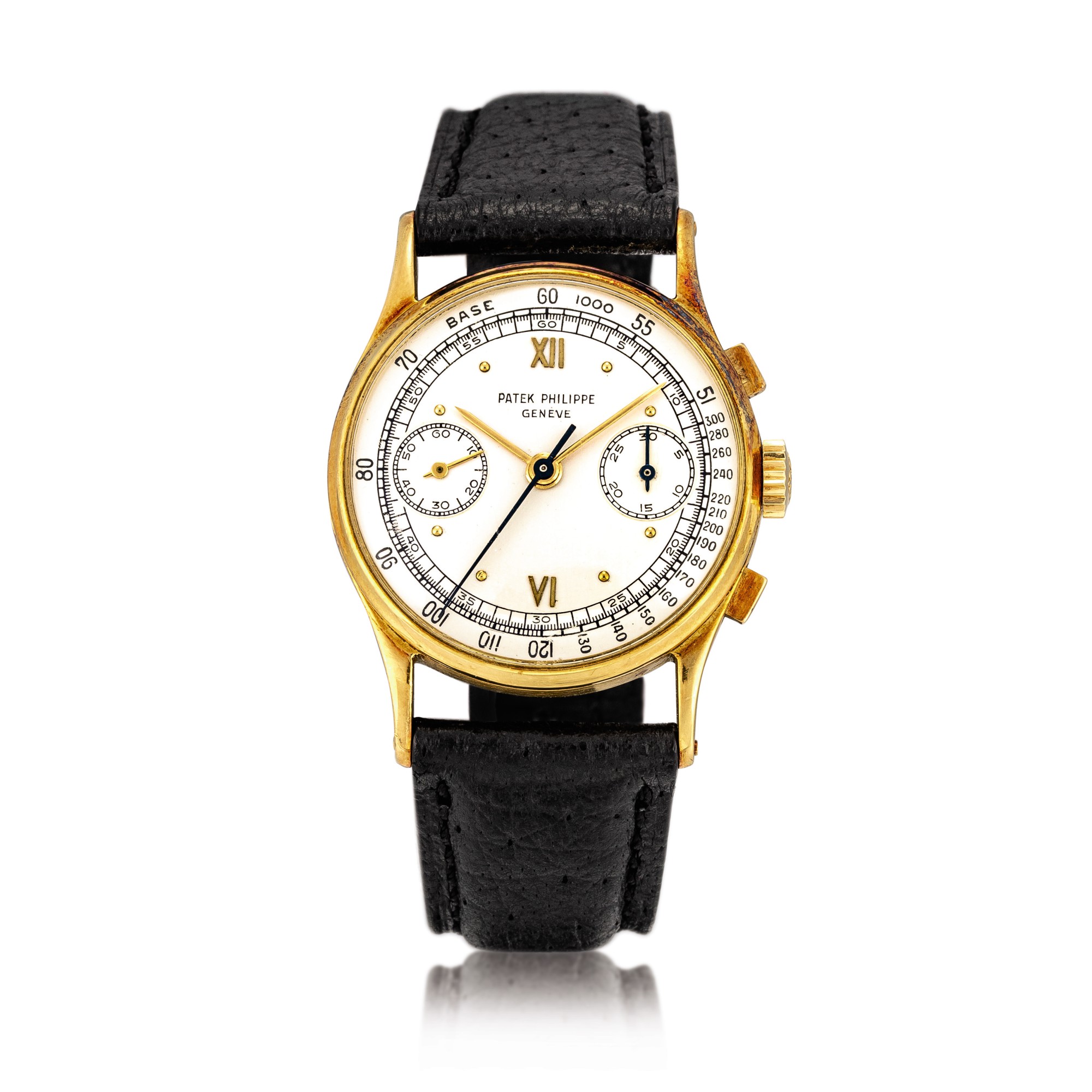 Patek Philippe | Reference 130, A yellow gold chronograph wristwatch ...