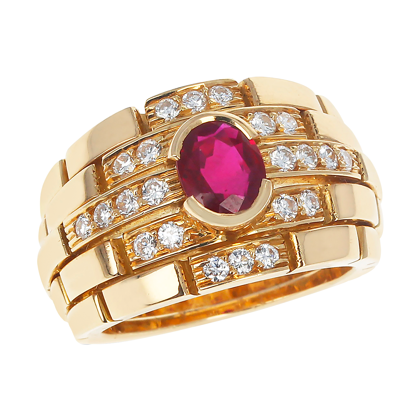 Cartier Gold, Ruby And Diamond Maillon Panthère Ring Available For ...