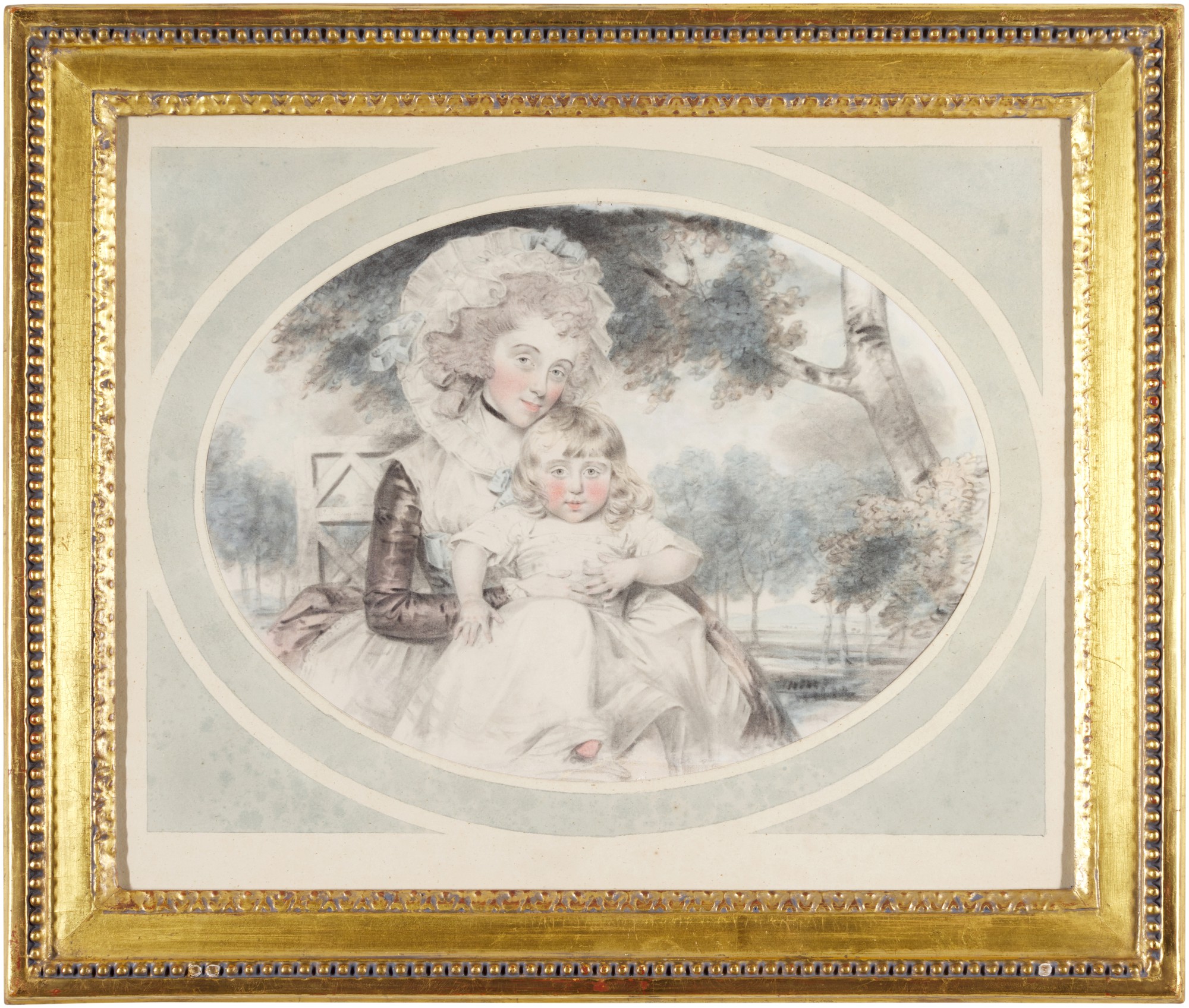 A portrait of Lady Hester Lushington (1750-1830) and her son Stephen ...