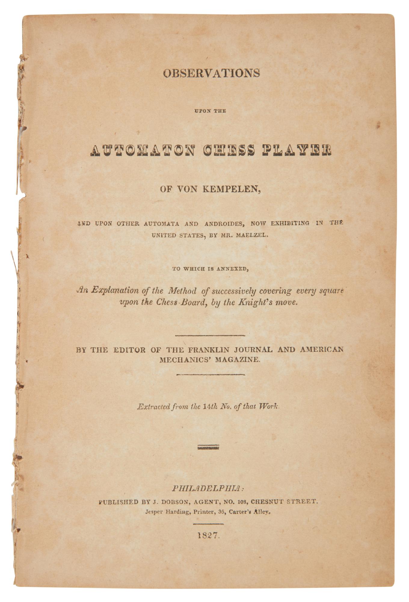 (Automata, Chess) | " ... it can be but an illusion ... But in what ...