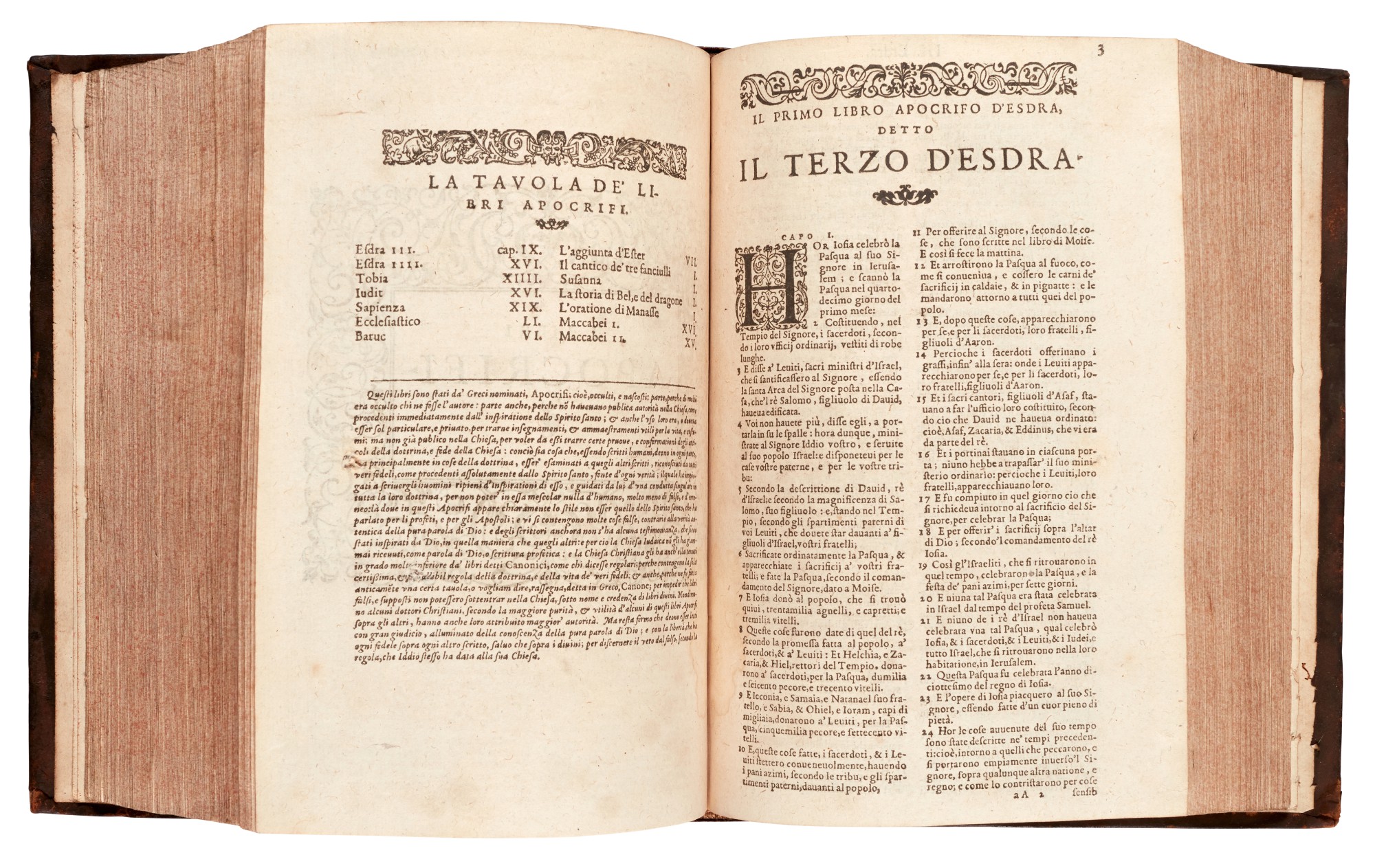 Bible, Italian, translated by Diodati, Geneva, 1607, later calf ...