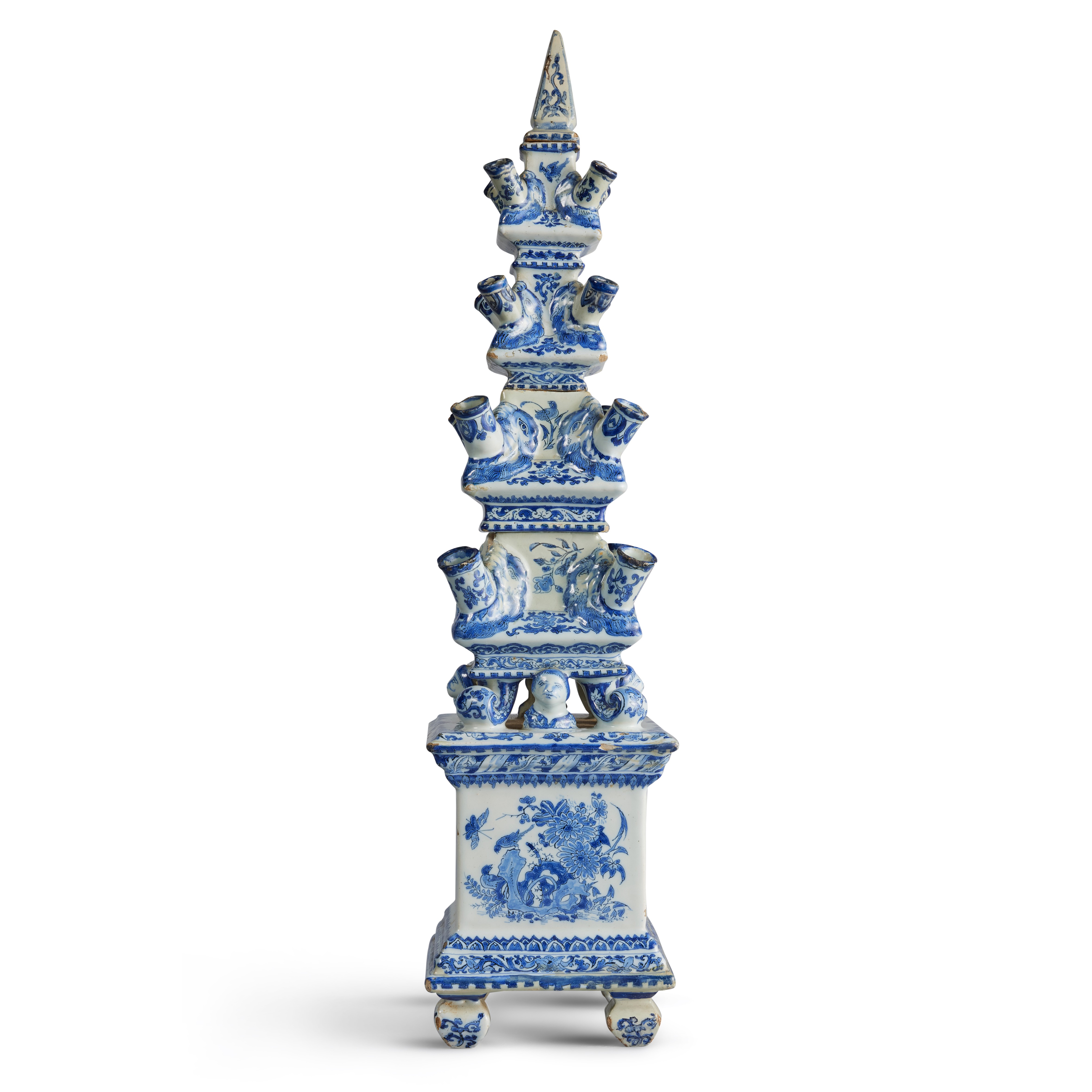 A Dutch Delft Blue and White four-tiered Tulipiere, Circa 1700 ...