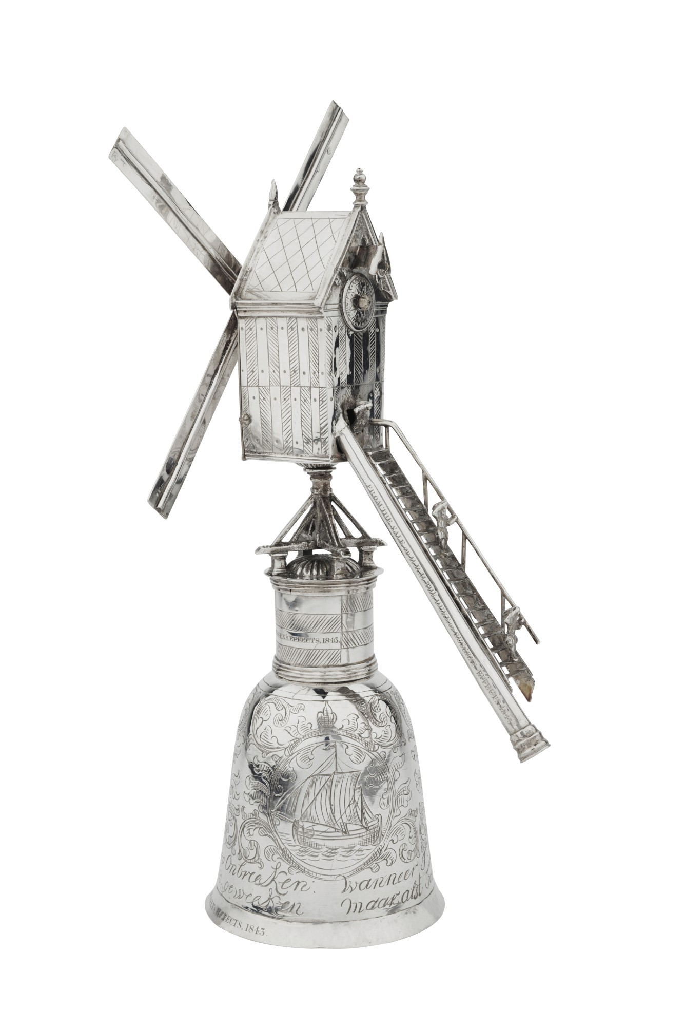 A Dutch silver windmill cup, unknown maker's mark, Zierikzee, 1724-1732 ...