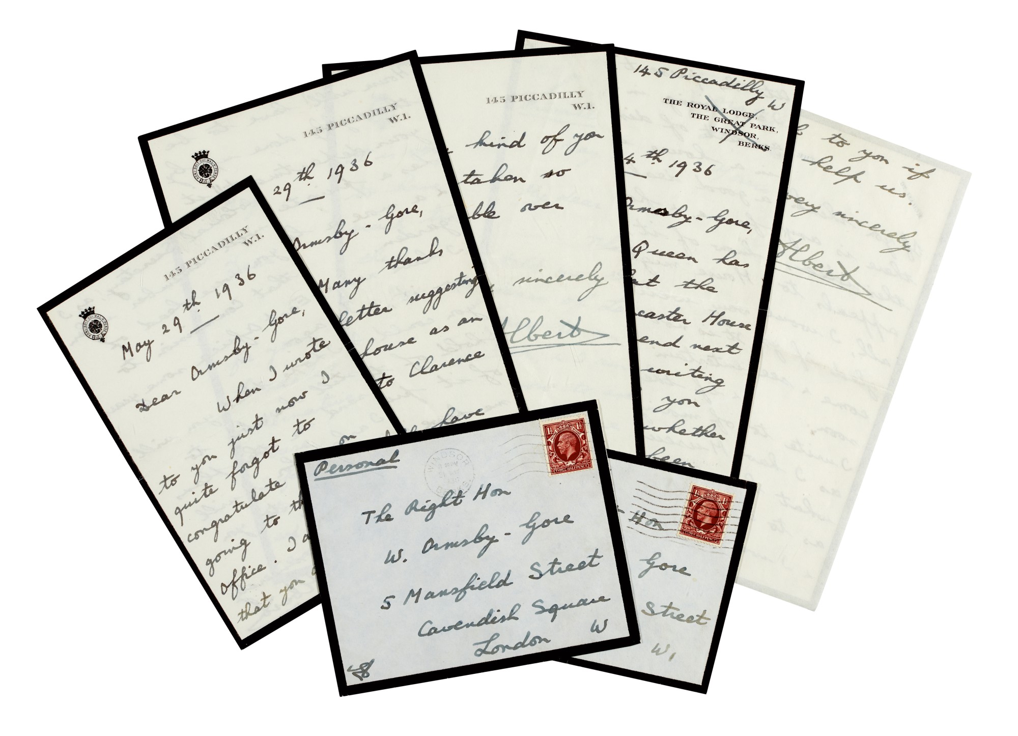 GEORGE VI | Three autograph letters signed, as Duke of York, to William ...