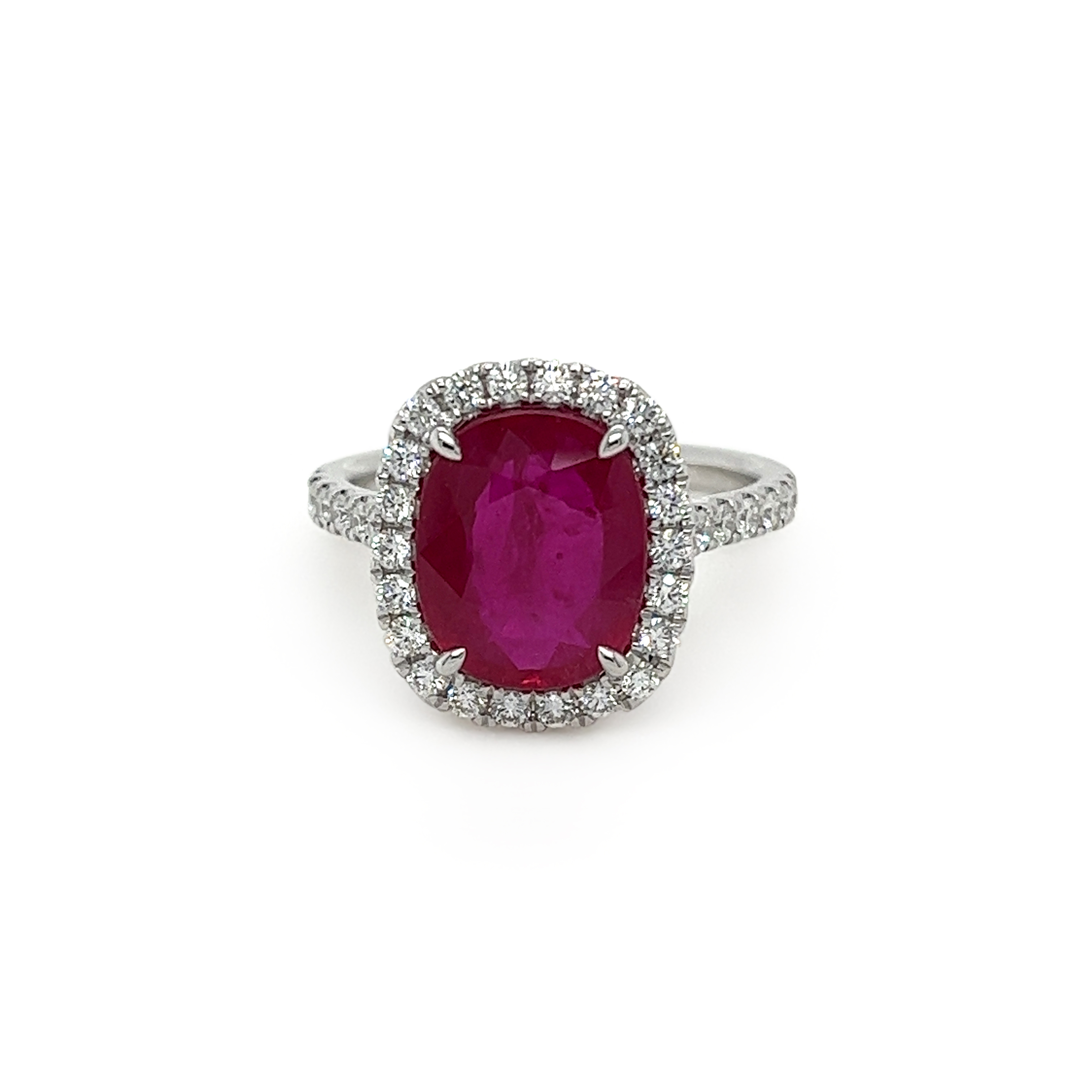 White Gold, 4.38ct Mozambique Ruby And Diamond Ring Available For ...