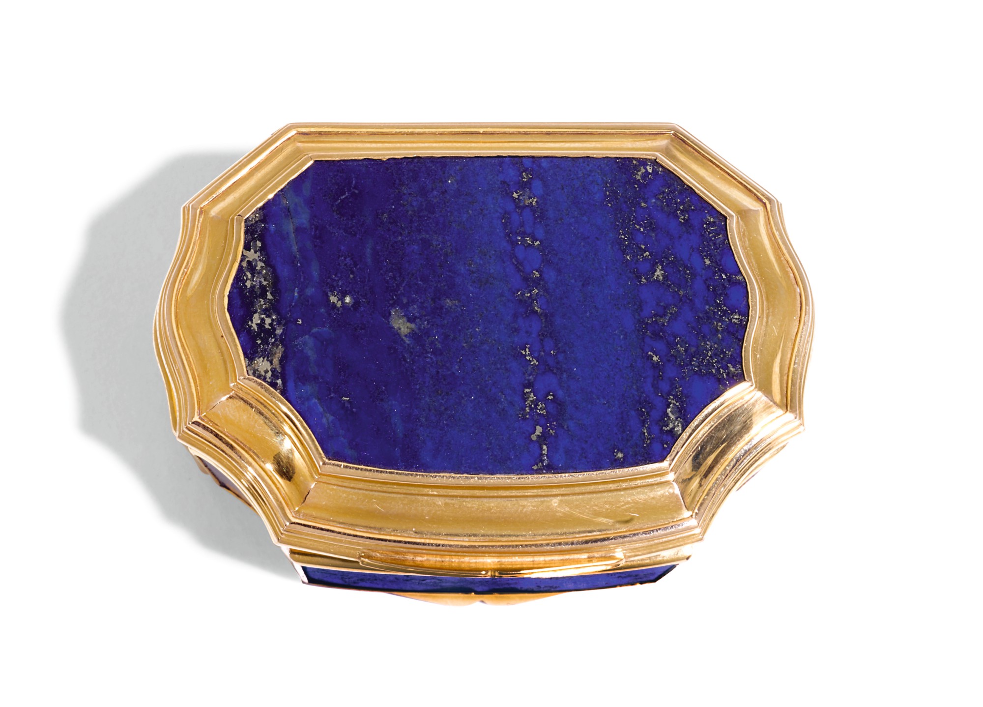 A gold-mounted lapis lazuli snuff box, possibly Italian, circa 1735 ...