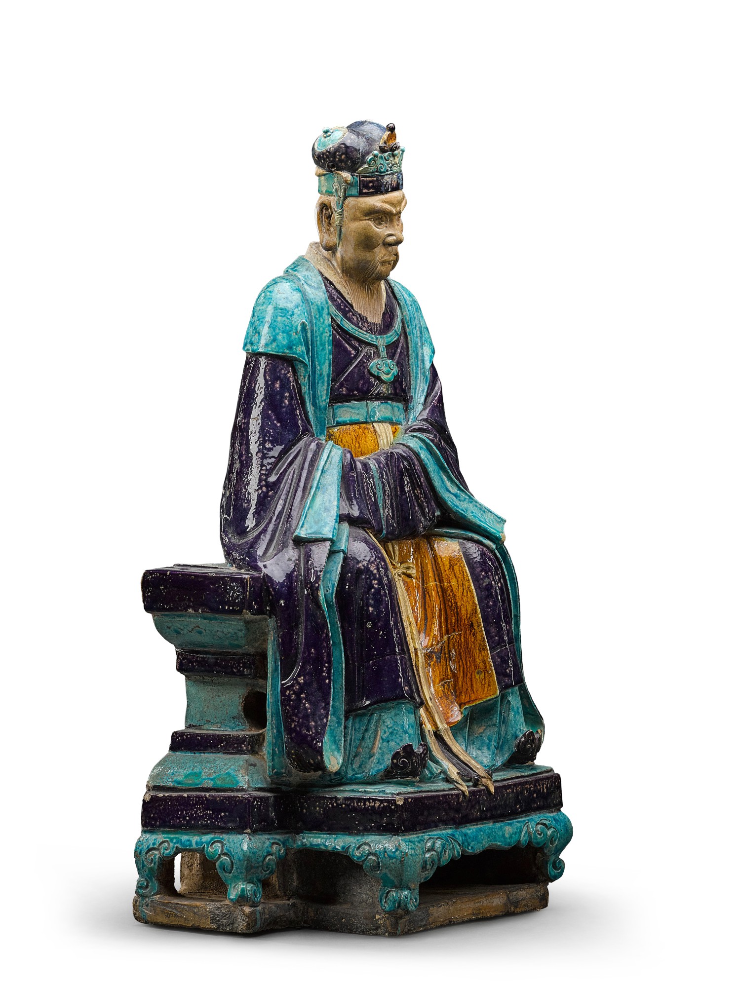 A large Fahua figure of a Daoist deity, Ming dynasty, 15th/16th century ...